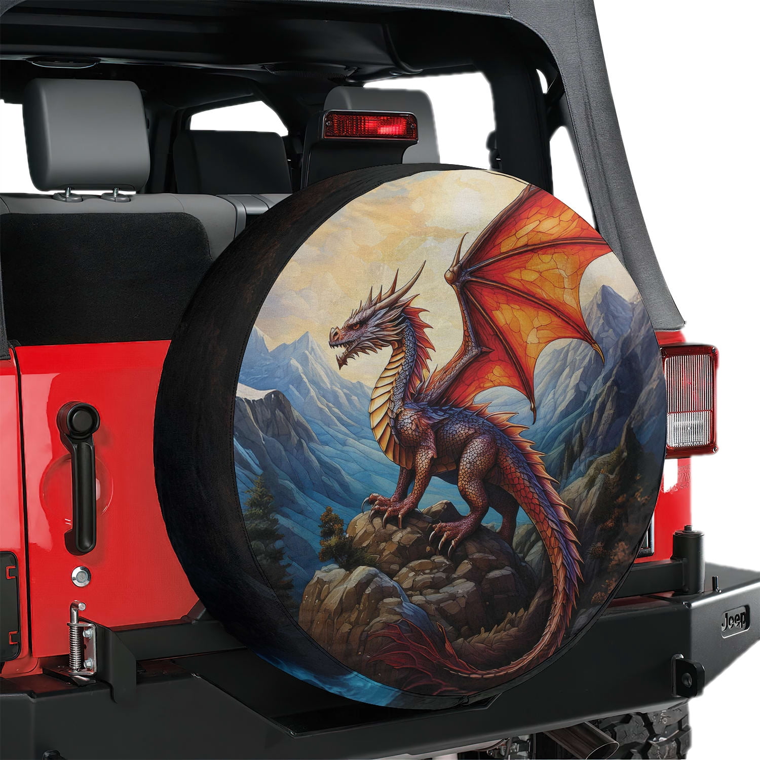 Lotusprinthandmade Dragon Lovers Graphic Spare Tire Cover Without ...