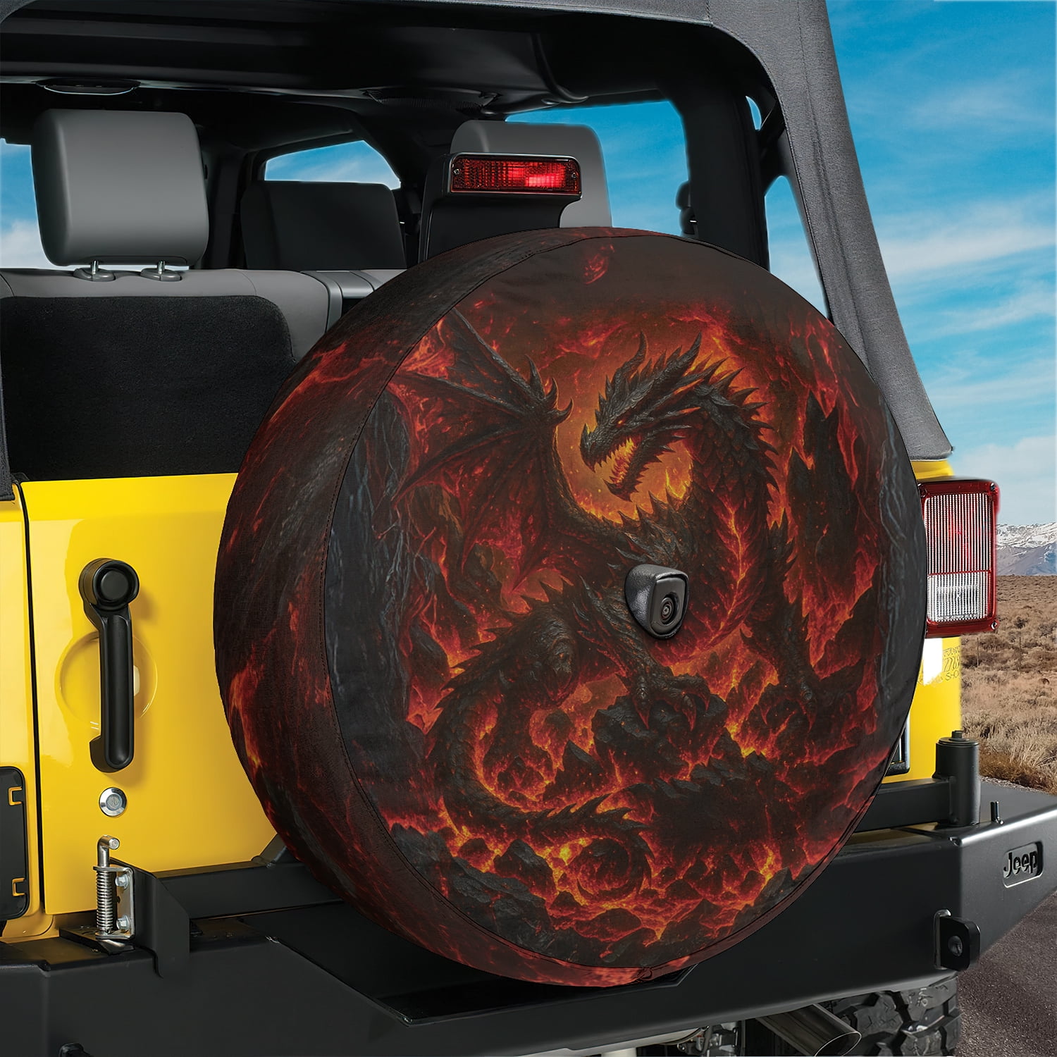 Lotusprinthandmade Dragon Lovers Spare Tire Cover With Backup Camera ...