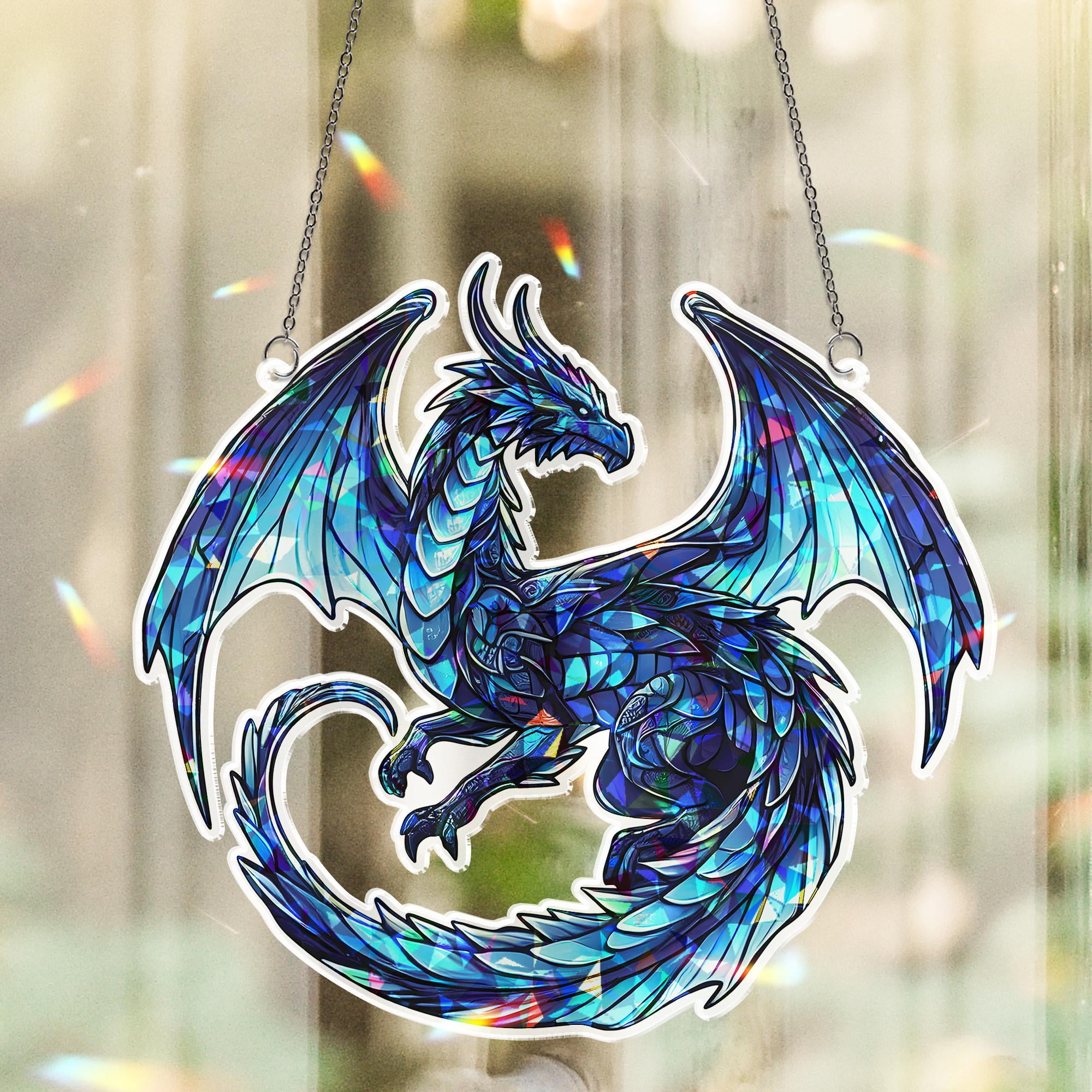 Lotusprinthandmade Dragon Pattern Custom Shape Broken Glass Hologram ...