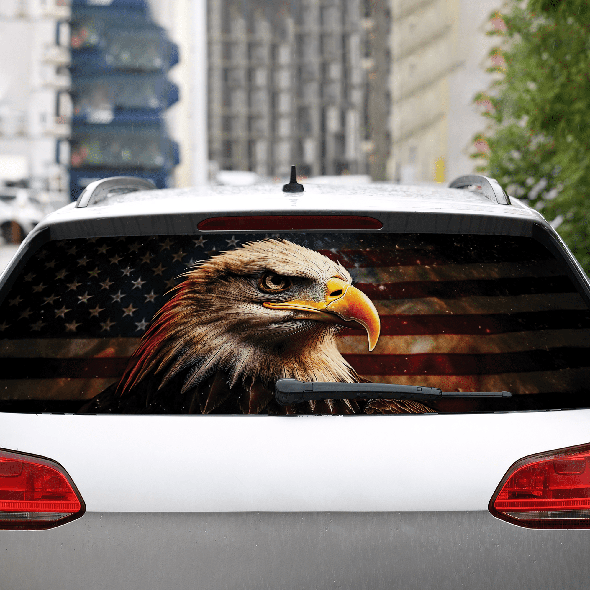 Lotusprinthandmade Eagle America Flag Patriotic Rear Window Car Decal 3 ...
