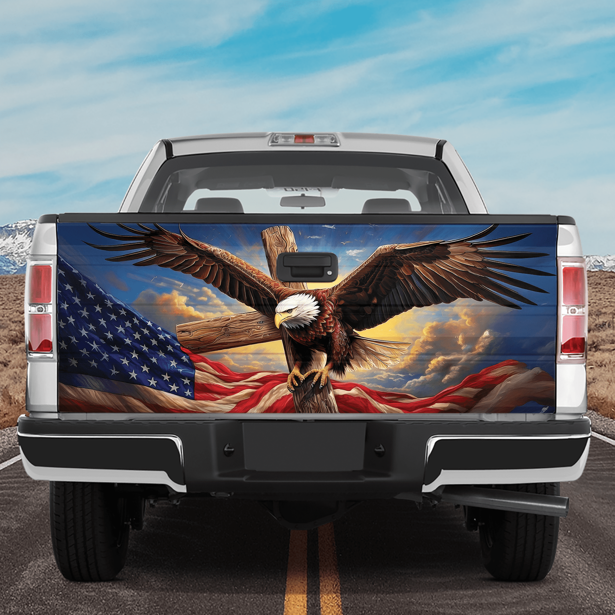 Lotusprinthandmade Eagle America Flag Patriotic Tailgate Wrap 2 Sizes ...