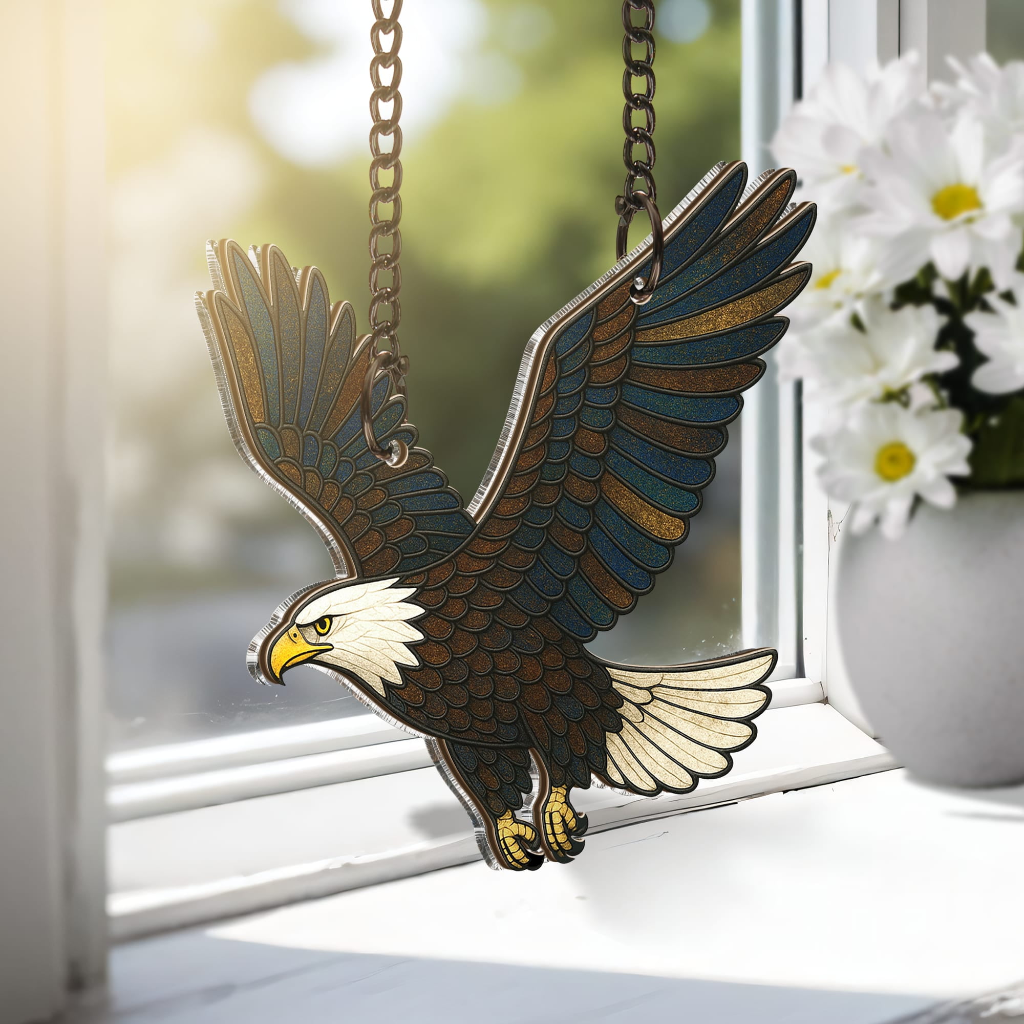 Lotusprinthandmade Eagle Custom Shape Window Hanging Suncatcher 8.9in ...