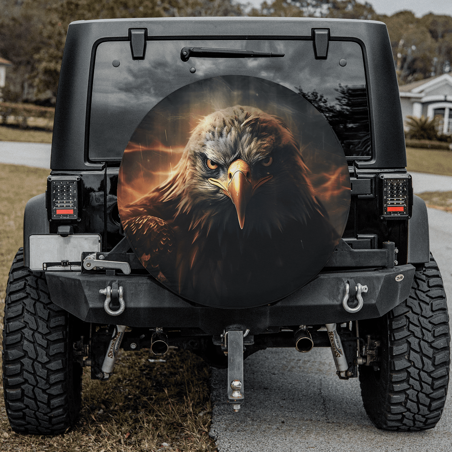 Lotusprinthandmade Eagle Graphic Spare Tire Cover Without Backup Camera ...
