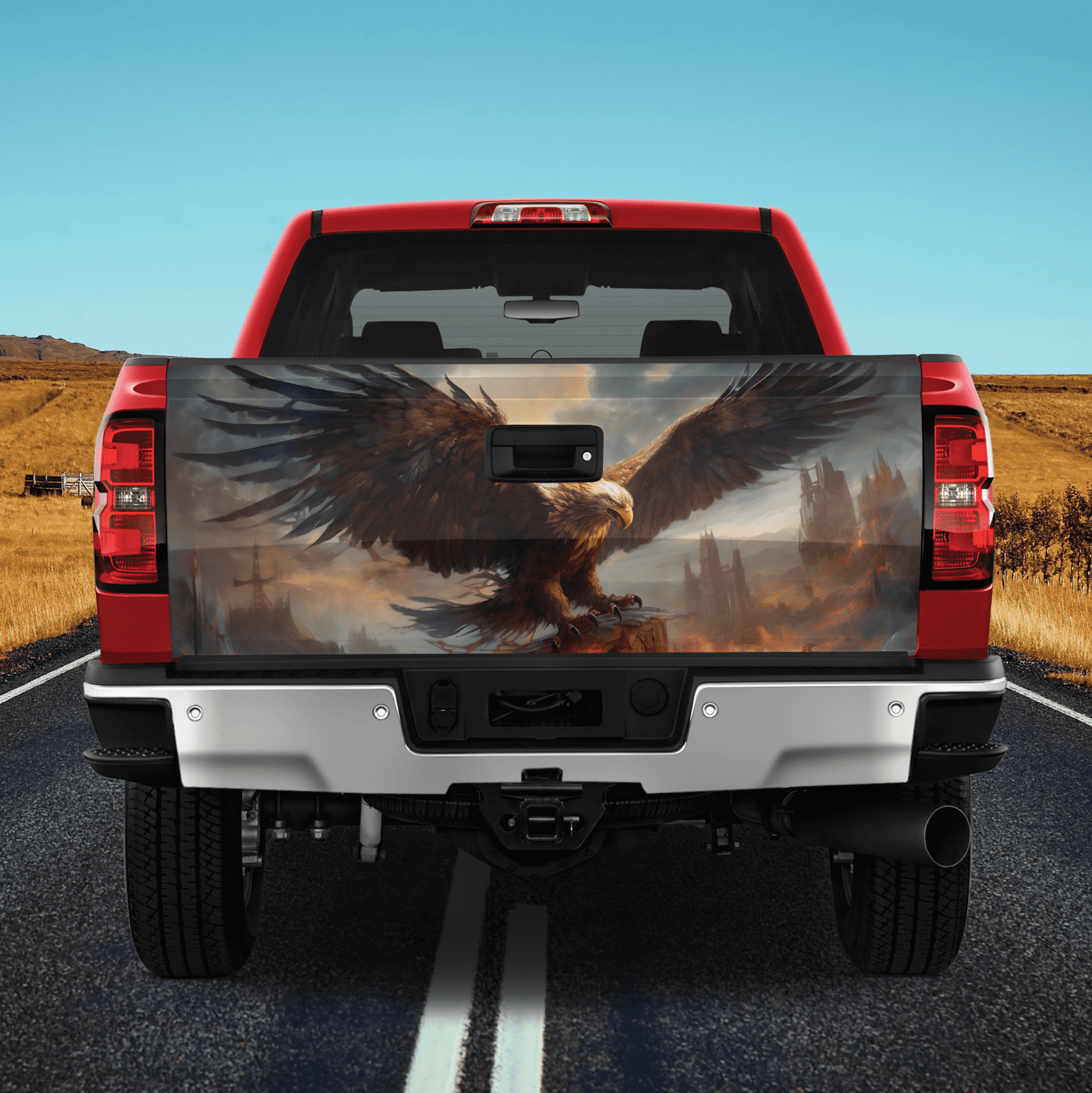 Lotusprinthandmade Eagle Graphic Tailgate Wrap 24" x 58", Eagle US ...