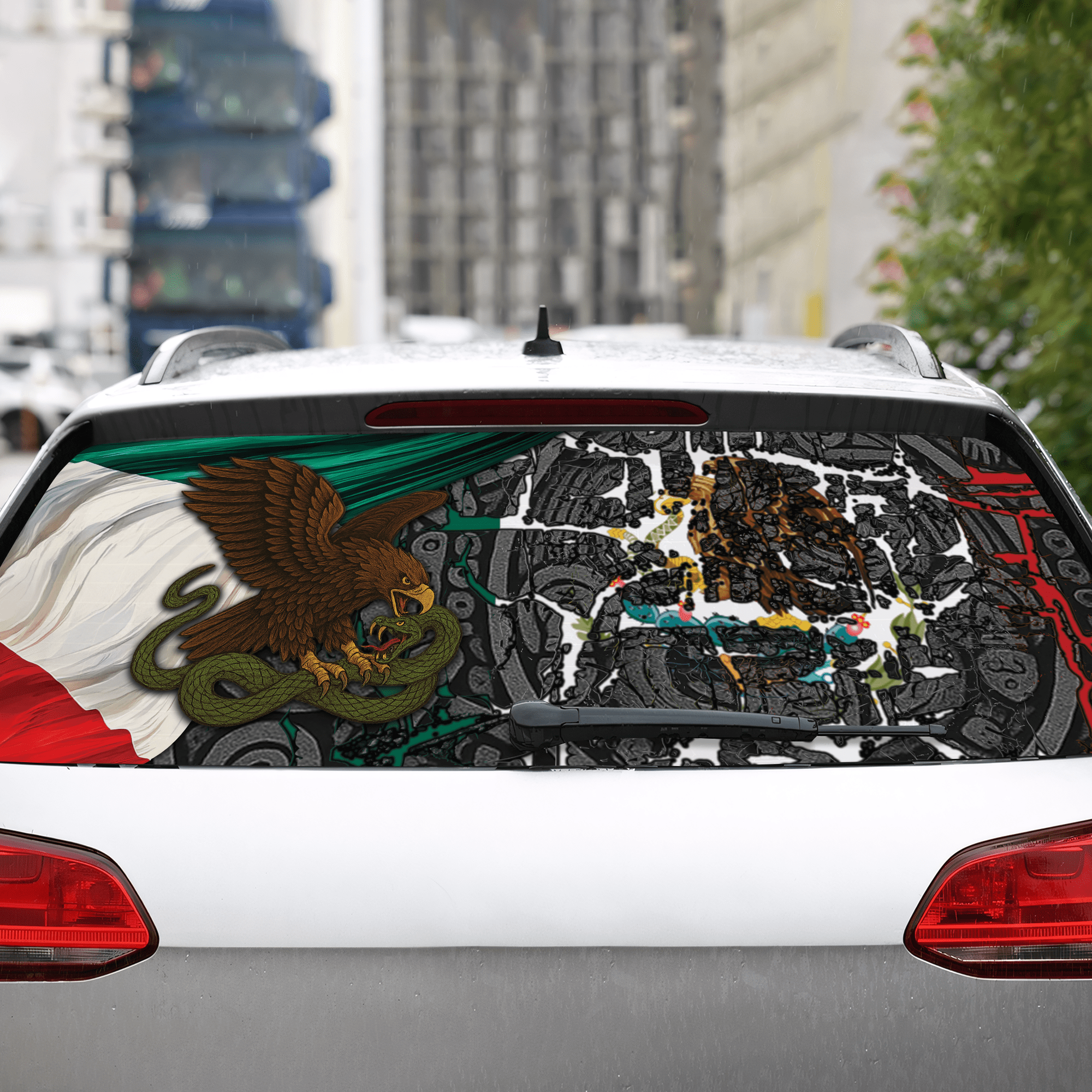 Lotusprinthandmade Eagle Mexico Mexican Flag Rear Window Car Decal 3 ...