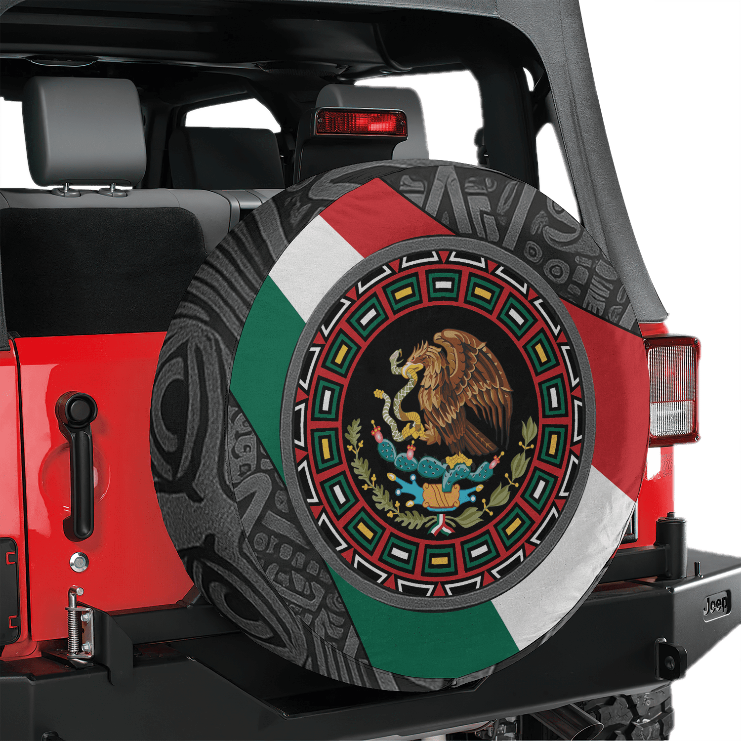 Lotusprinthandmade Eagle Mexico Mexican Flag Spare Tire Cover Without ...