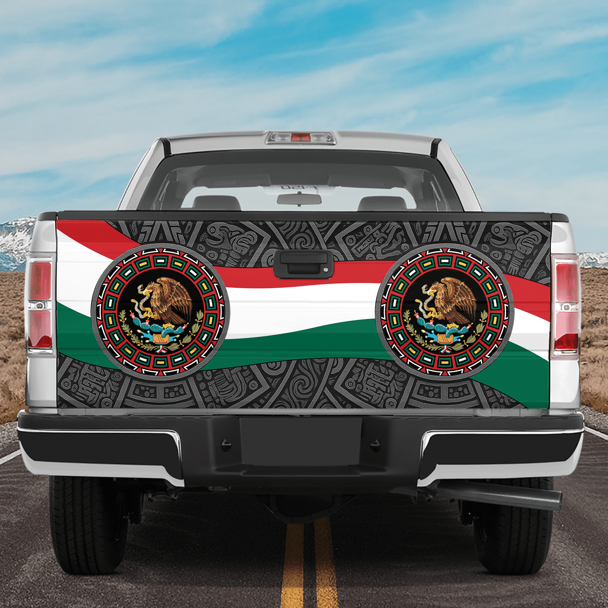 Lotusprinthandmade Eagle Mexico Mexican Flag Tailgate Wrap 2 Sizes (24 ...