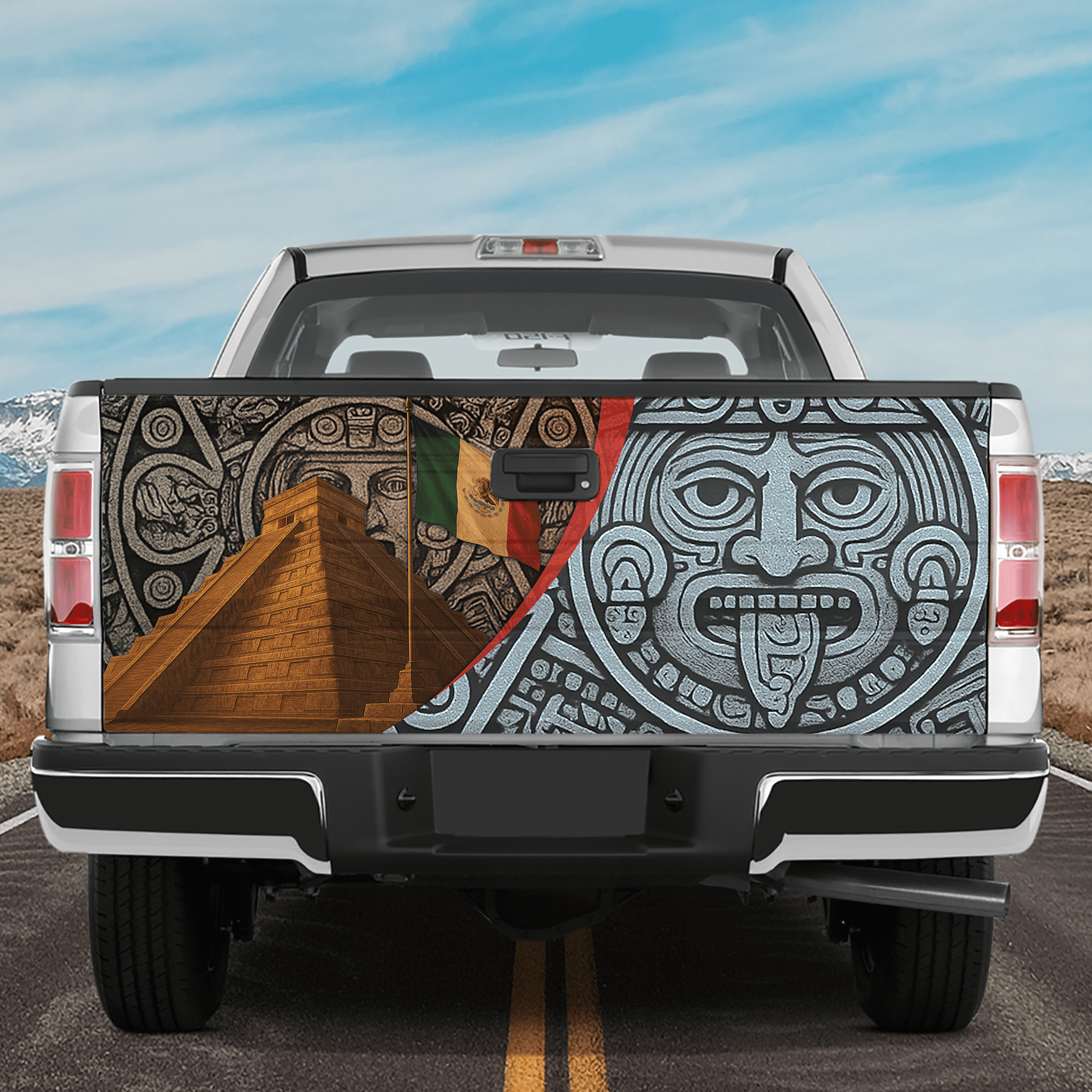 Lotusprinthandmade Eagle Mexico Mexican Flag Tailgate Wrap 2 Sizes (24 ...