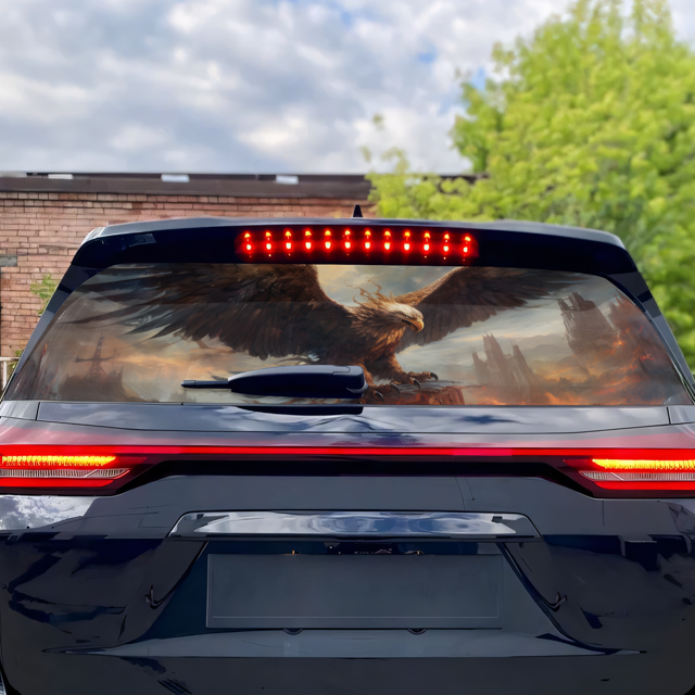 Lotusprinthandmade Eagle Rear Window Car Decal 14" x 53", Eagle Back ...
