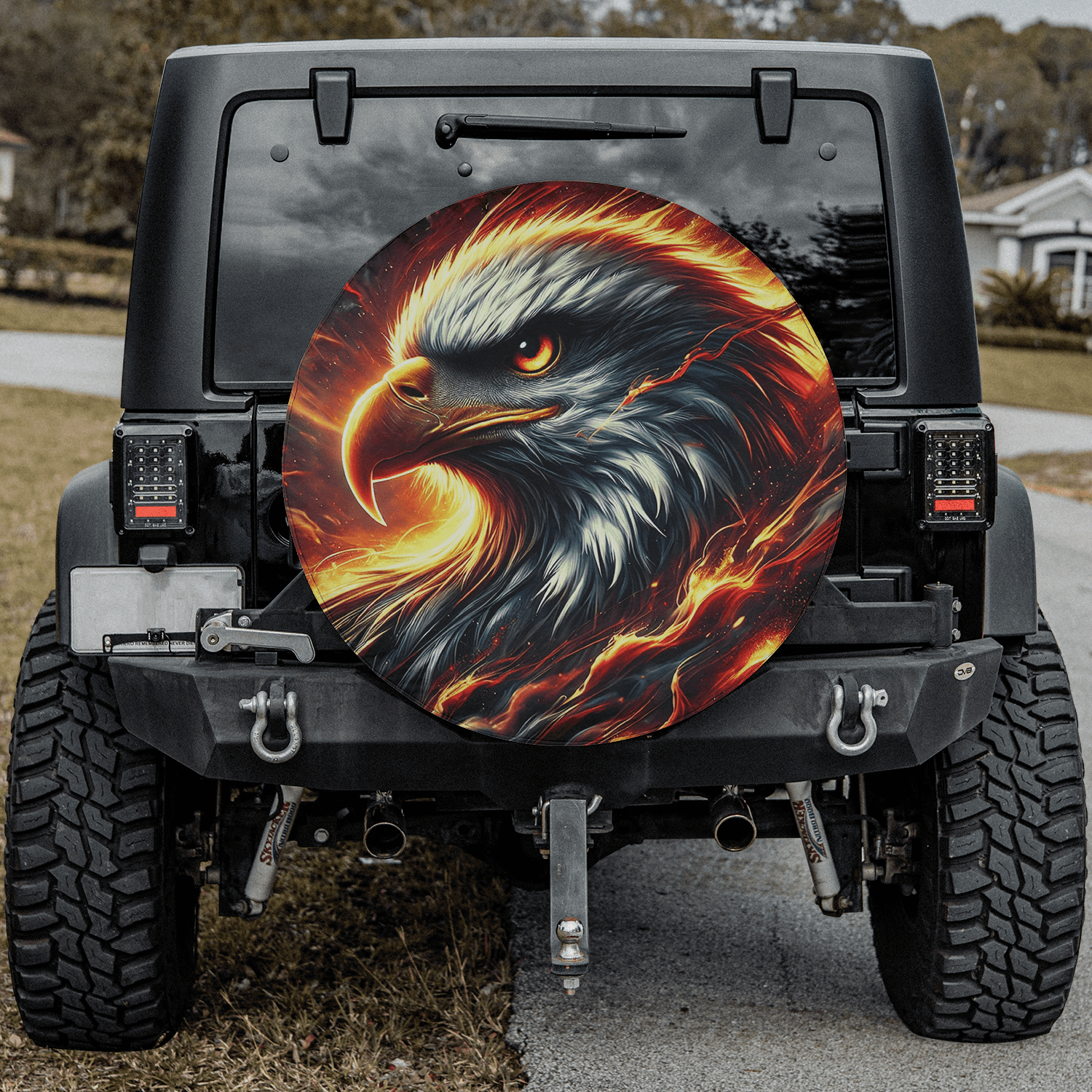 Lotusprinthandmade Eagle Spare Tire Cover Without Backup Camera Hole ...
