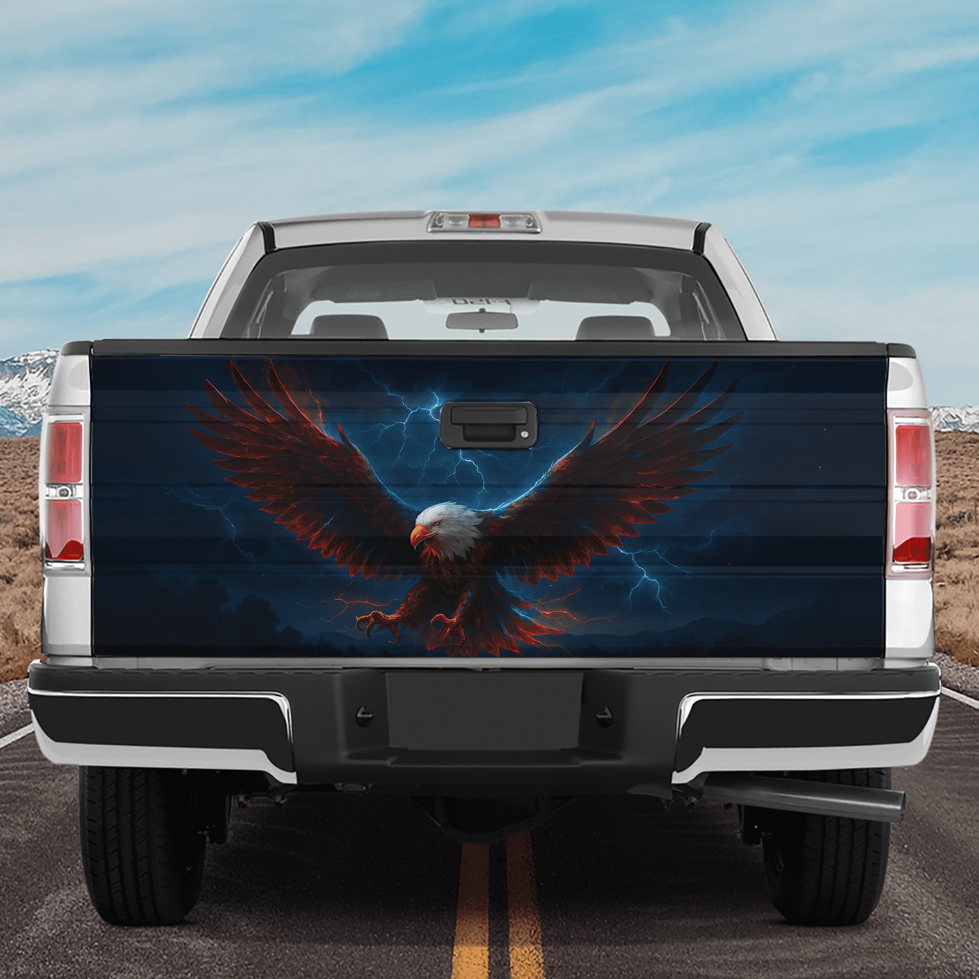 Lotusprinthandmade Eagle US Flag Tailgate Wrap 2 Sizes (26"x66"), eagle ...