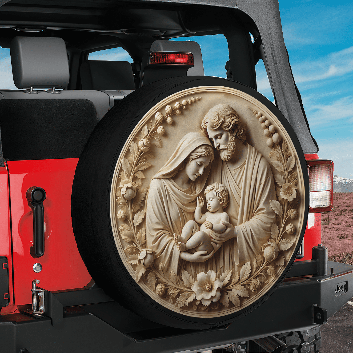 Lotusprinthandmade Family Jesus Christian Spare Tire Cover Without ...
