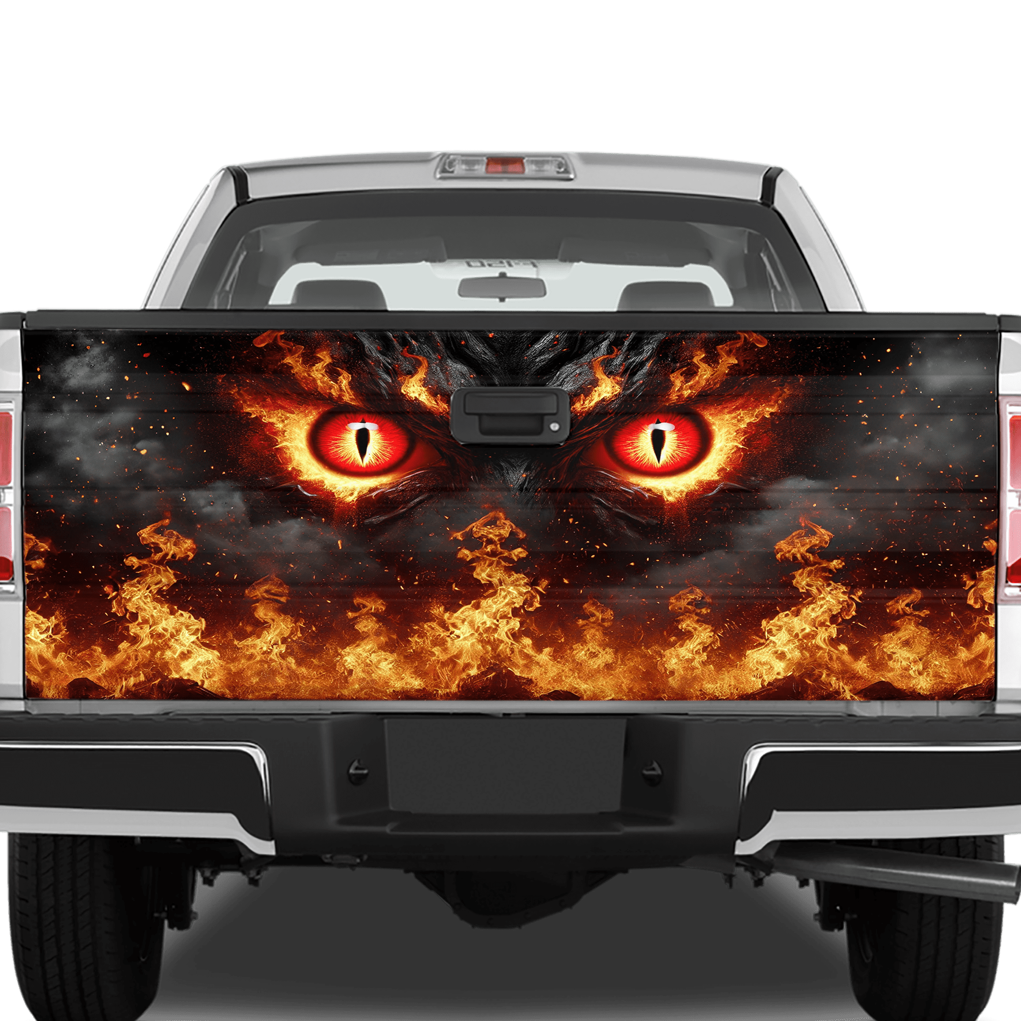 Lotusprinthandmade Fire Flame Eyes Tailgate Wrap 2 Sizes (26"x66 ...