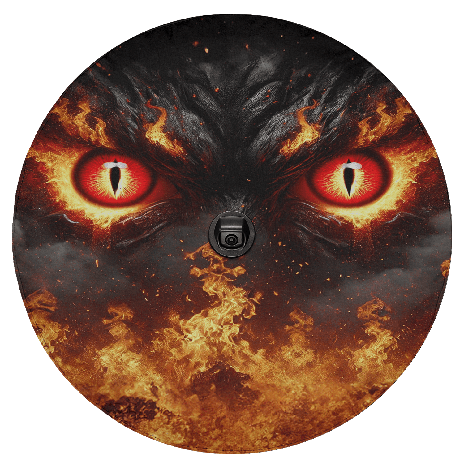 Lotusprinthandmade Fire Flames Eyes Spare Tire Cover With Backup Camera ...