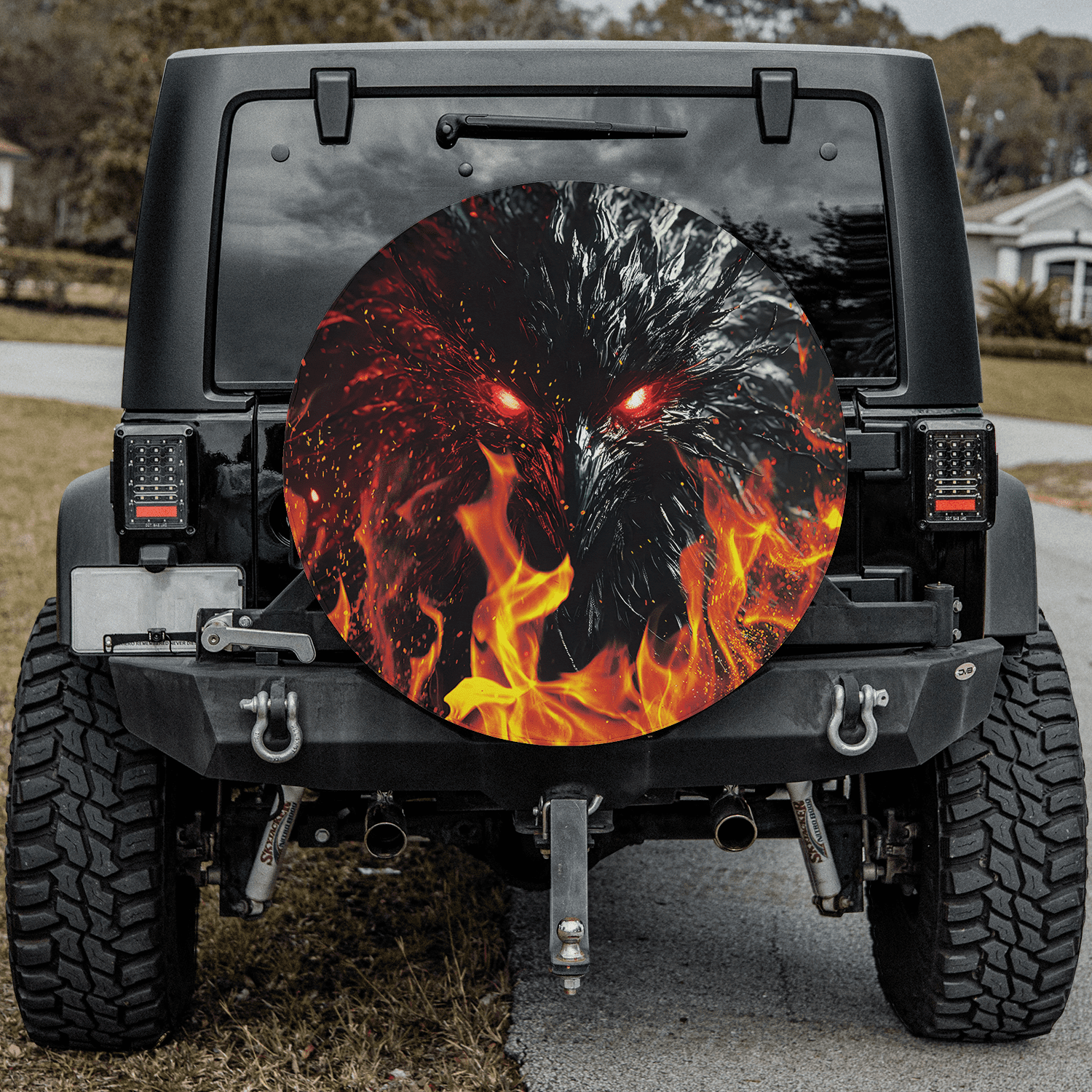 Lotusprinthandmade Fire Flames Eyes Spare Tire Cover Without Backup ...