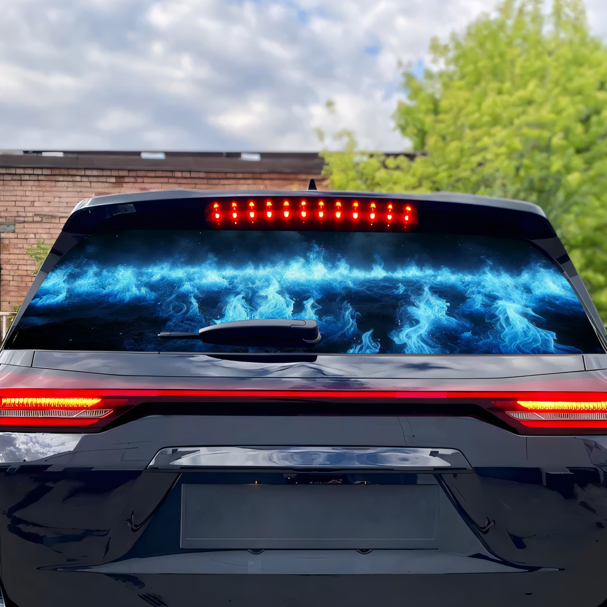 Lotusprinthandmade Flame Rear Window Car Decal 22" x 65", Flame Back ...