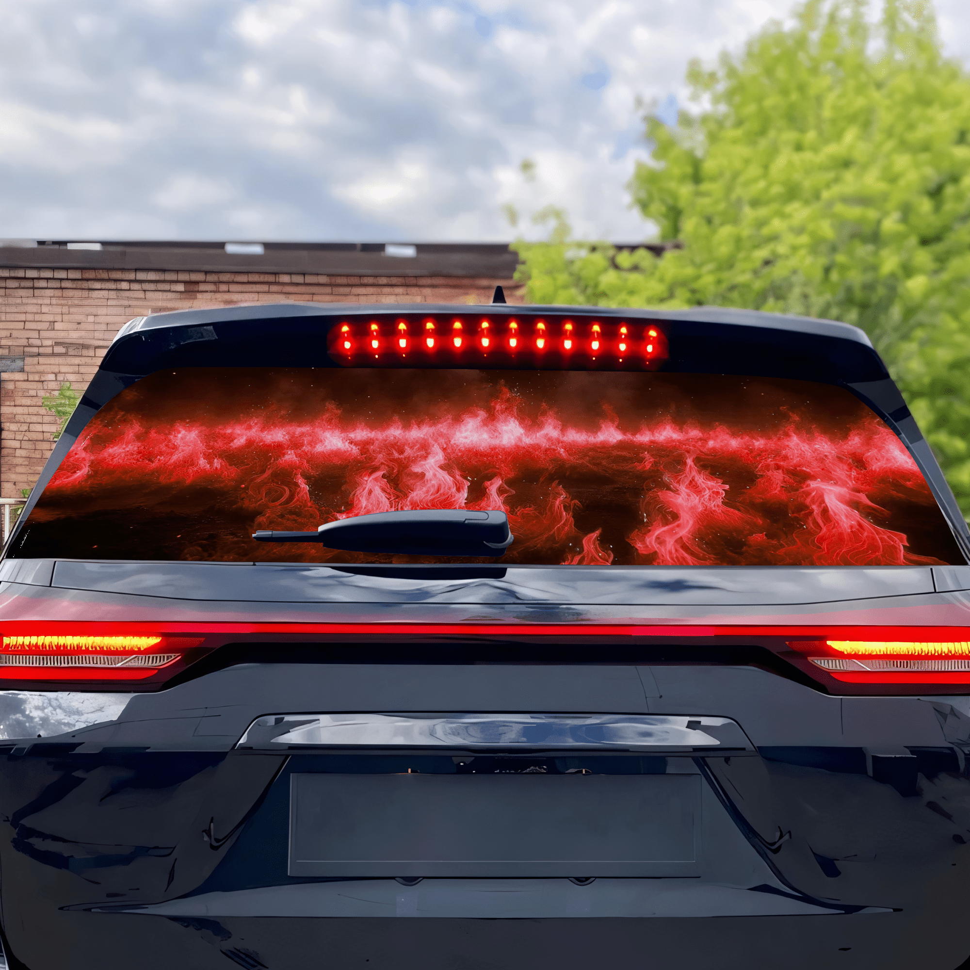 Lotusprinthandmade Flame Rear Window Car Decal 22" x 65", Flame Back ...