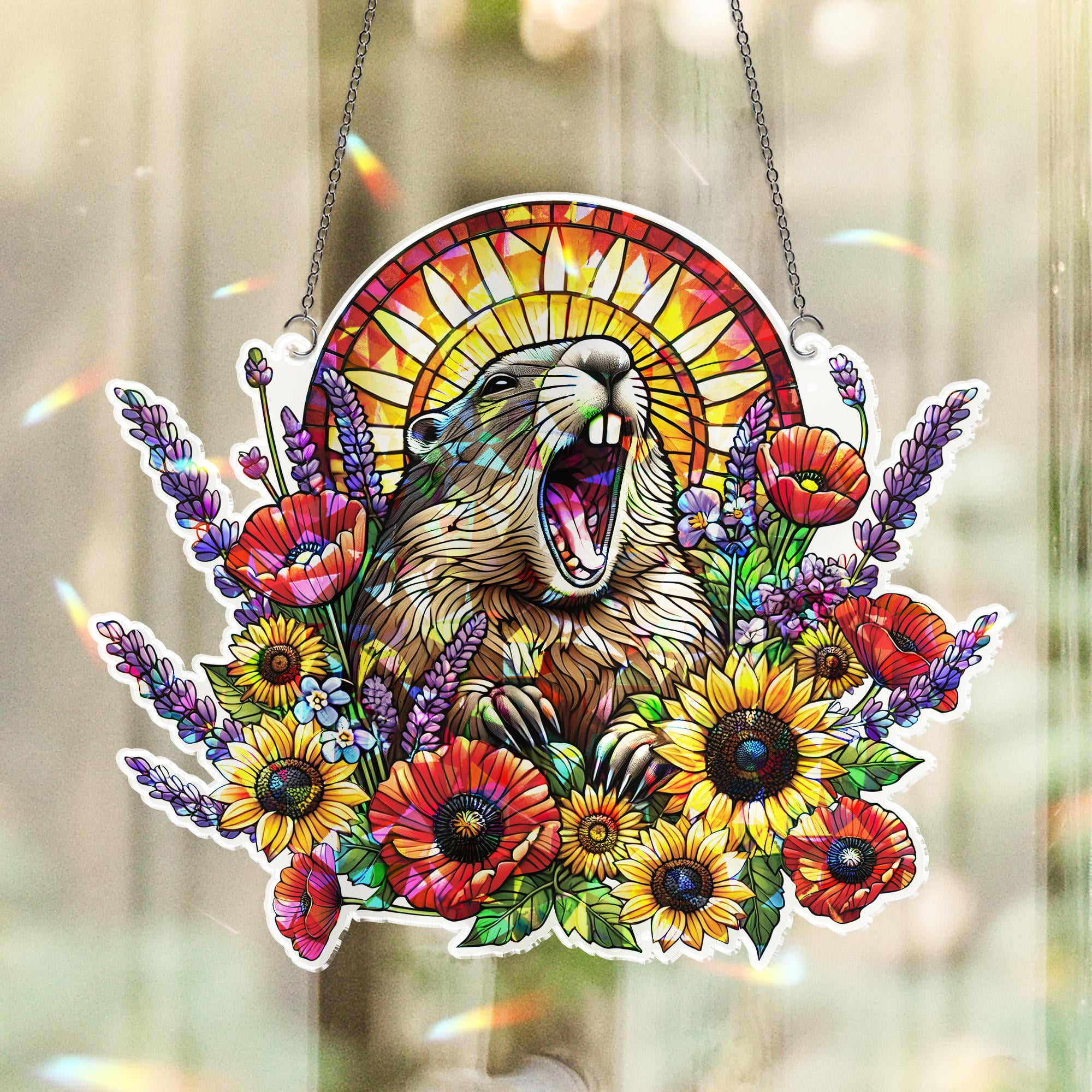 Lotusprinthandmade Floral Funny Groundhog Animal Custom Shape Broken ...