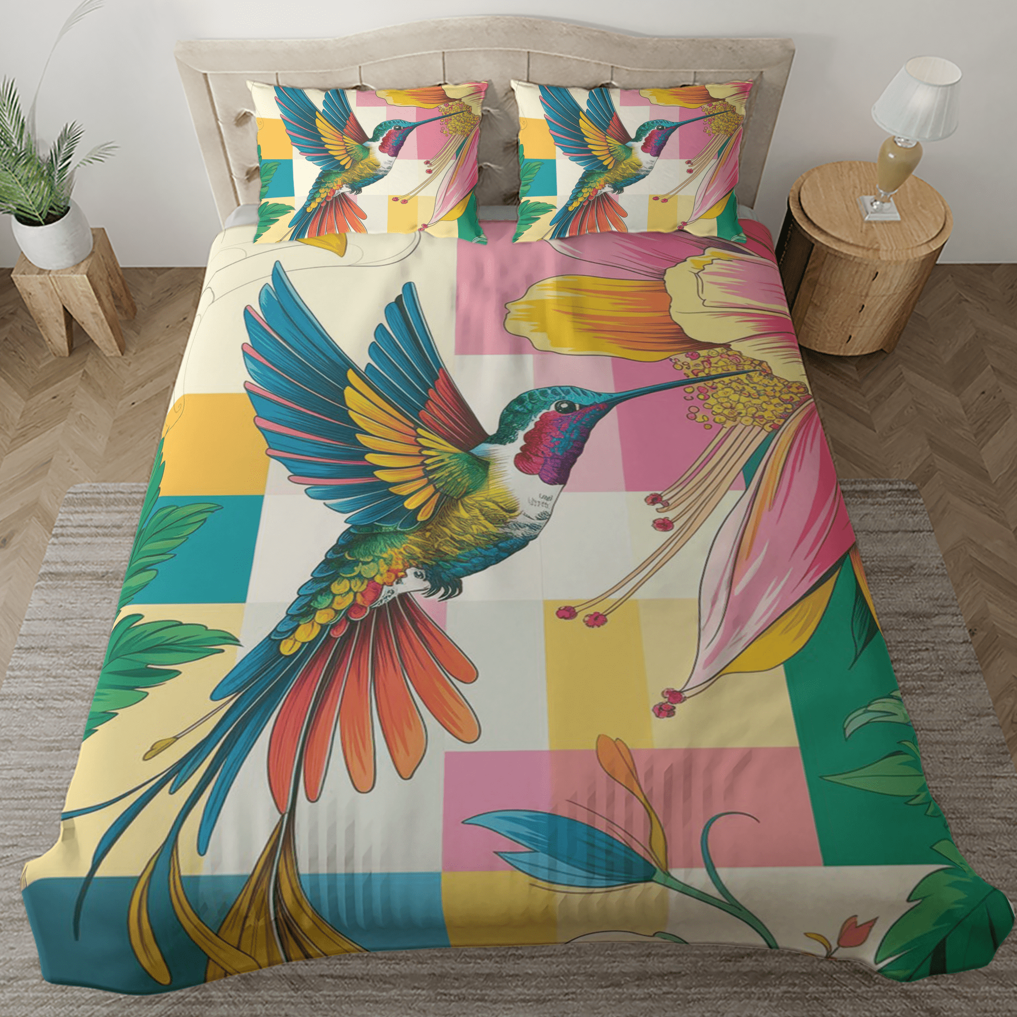 Lotusprinthandmade Floral Hummingbird Bedding Set (Made in Vietnam ...