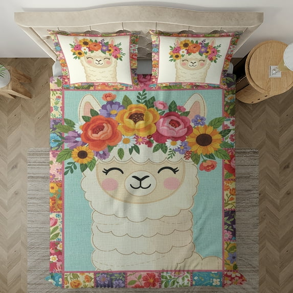 Lotusprinthandmade Floral Llama Bedding Set (Made in Vietnam) (68x88 ...