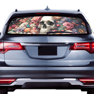 5in x 5in Colorful Skull and Cross Bones Bumper Sticker Vinyl Window ...