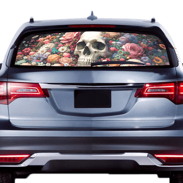 5in x 5in Colorful Skull and Cross Bones Bumper Sticker Vinyl Window ...