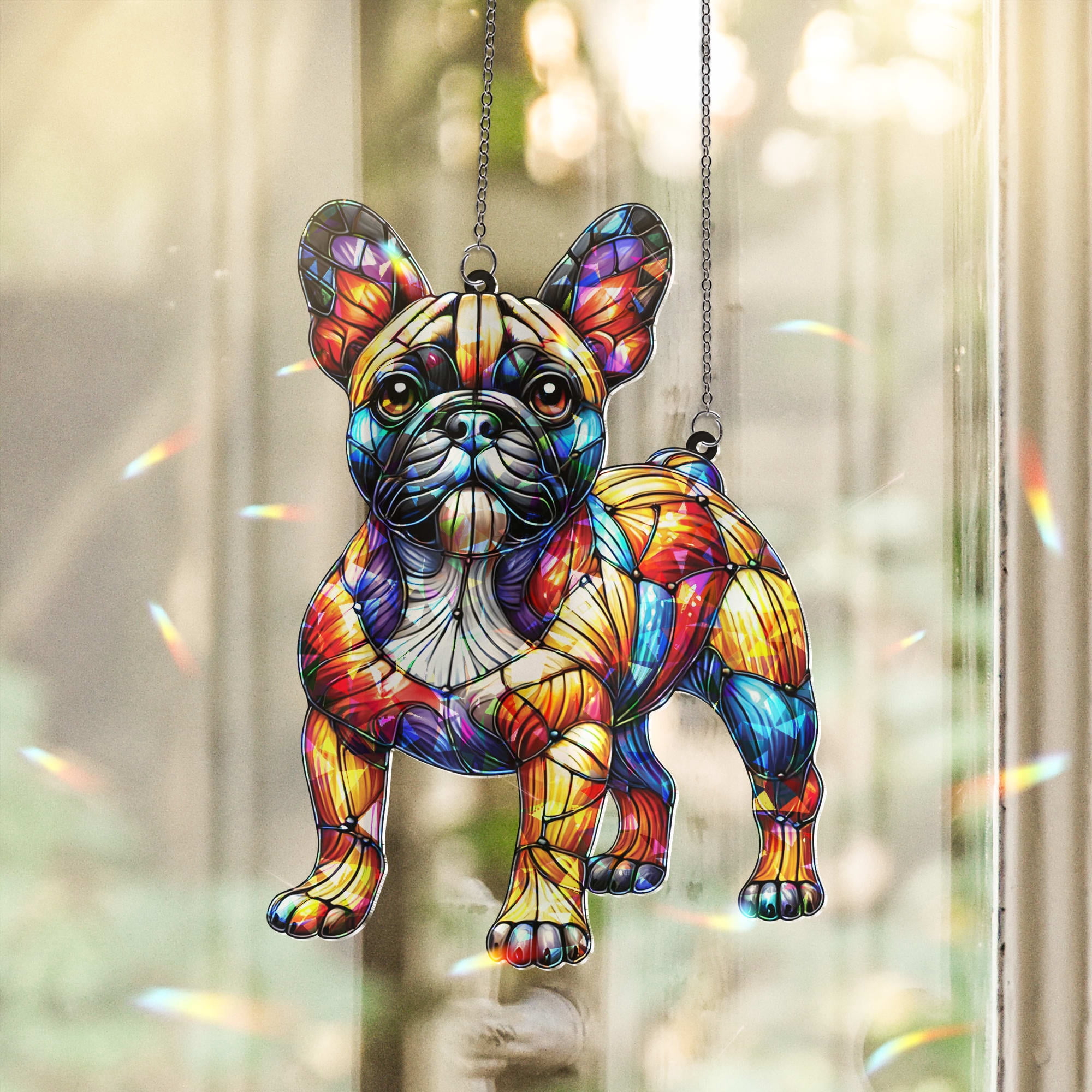Lotusprinthandmade French Bulldog Dog Custom Shape Broken Glass ...