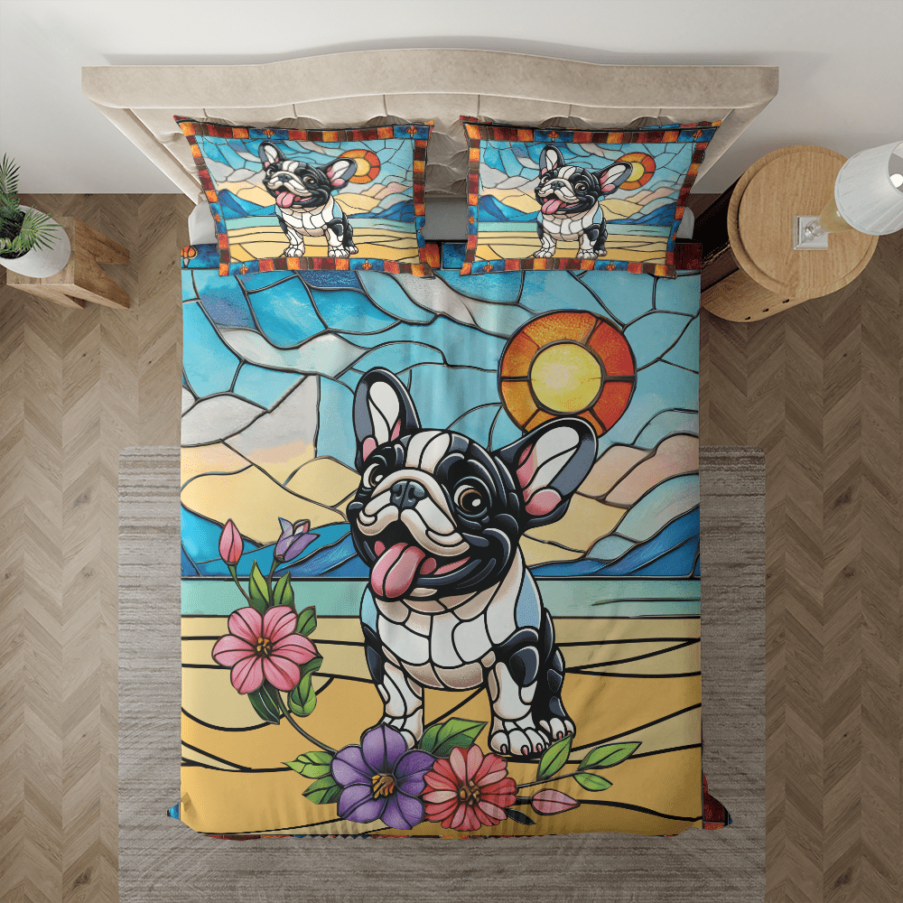 Lotusprinthandmade French Bulldog Dog Pattern Bedding Set (Made in ...