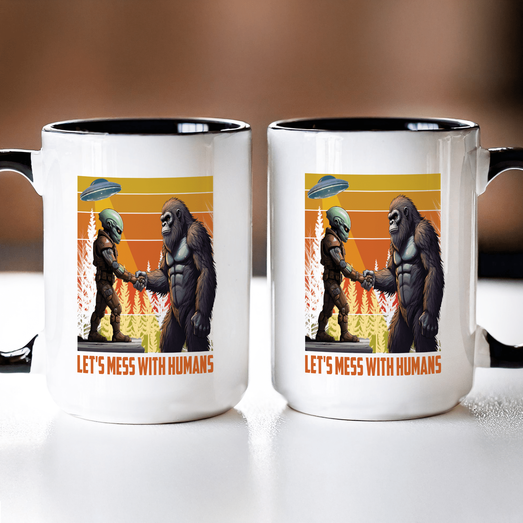 Lotusprinthandmade Funny Bigfoot Let's Mess With Humans Maroon Accent ...