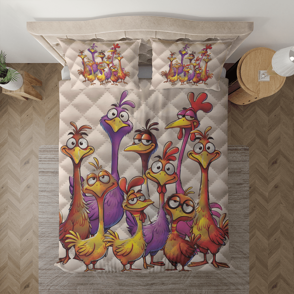 Lotusprinthandmade Funny Chicken Bedding Set (Made in Vietnam) (78x88 ...