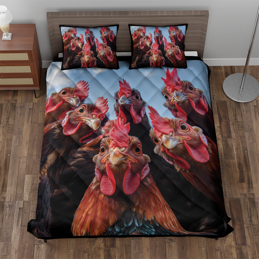 Lotusprinthandmade Funny Chicken Rooster Animal Selfie Quilt Bedding ...