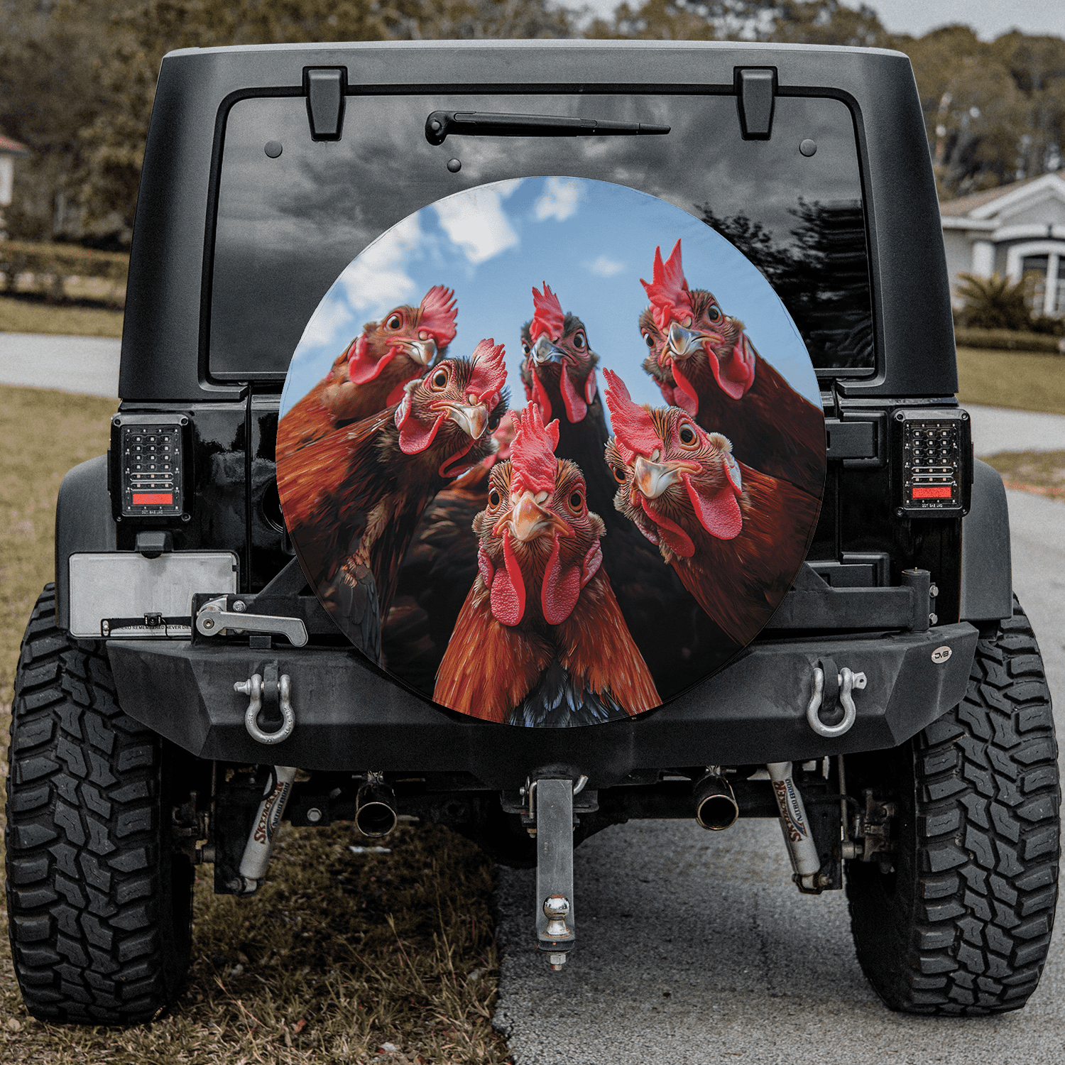 Lotusprinthandmade Funny Chicken Rooster Animal Selfie Spare Tire Cover ...