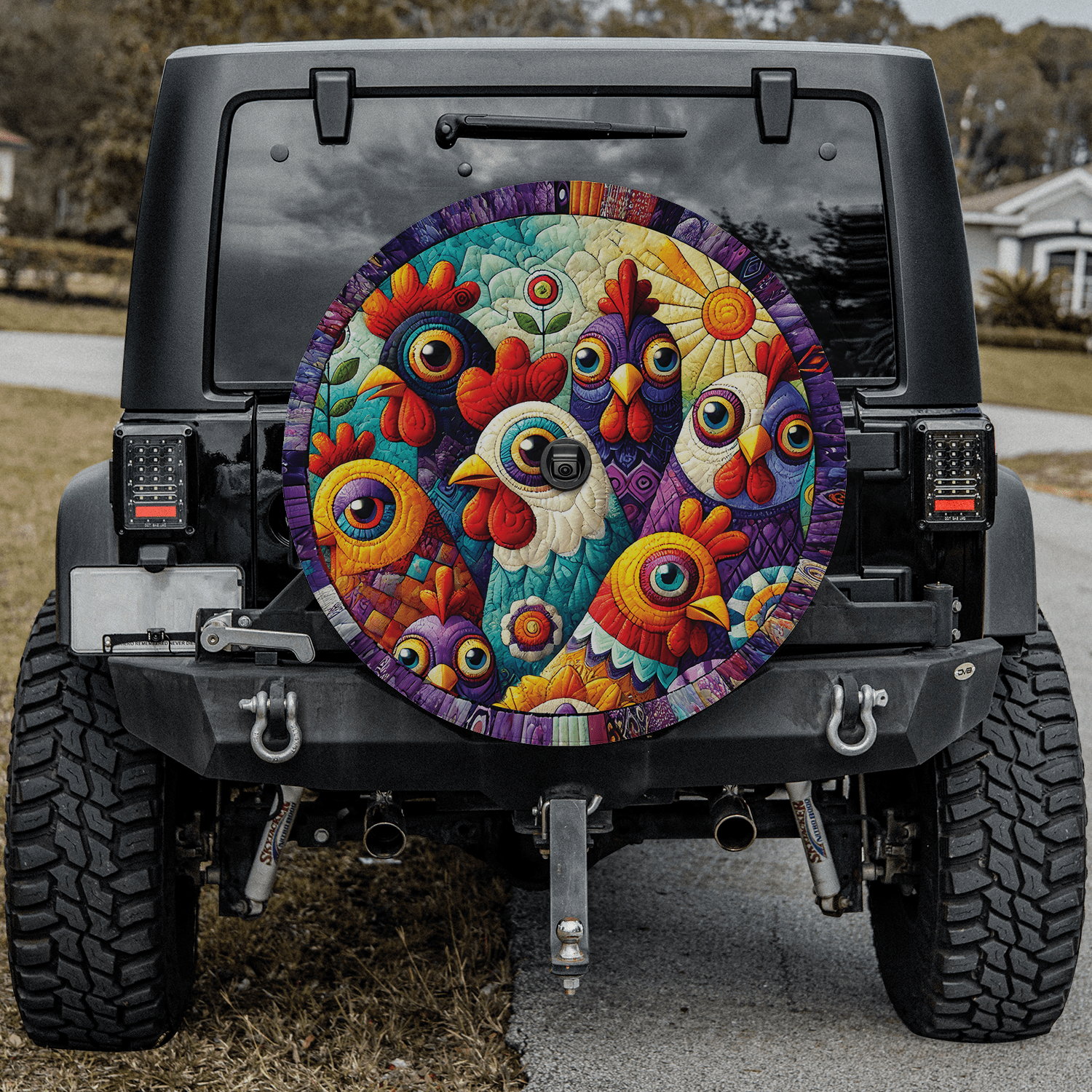 Lotusprinthandmade Funny Chicken Spare Tire Cover With Backup Camera ...