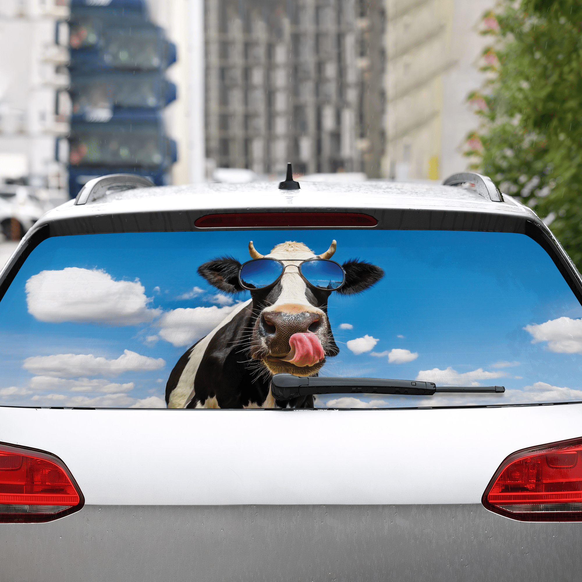 Lotusprinthandmade Funny Cow Rear Window Car Decal 3 Sizes (18x58 ...