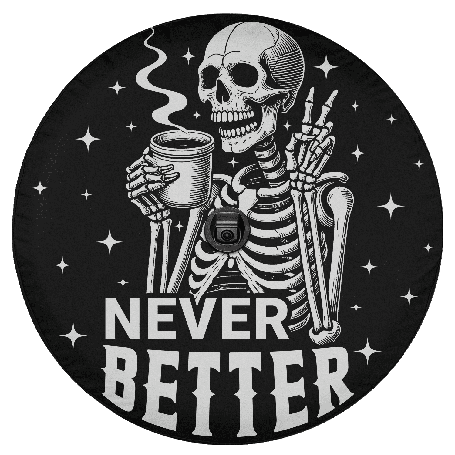 Lotusprinthandmade Funny Skeleton Never Better Funny Halloween Spare Tire Cover With Backup ...