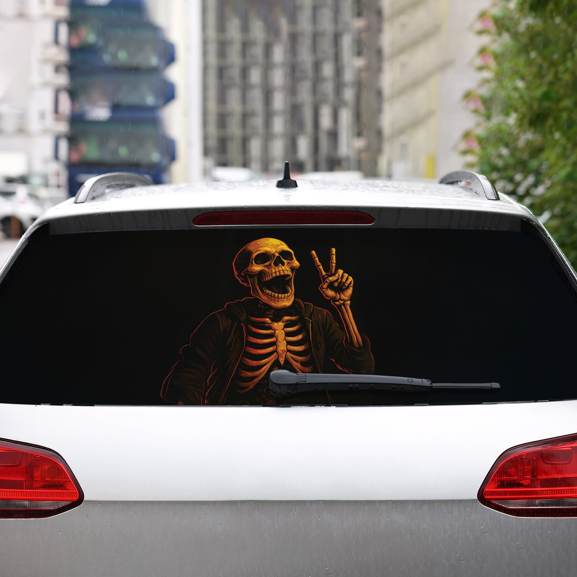 Lotusprinthandmade Funny Skeleton Rear Window Car Decal 3 Sizes (18x58 ...