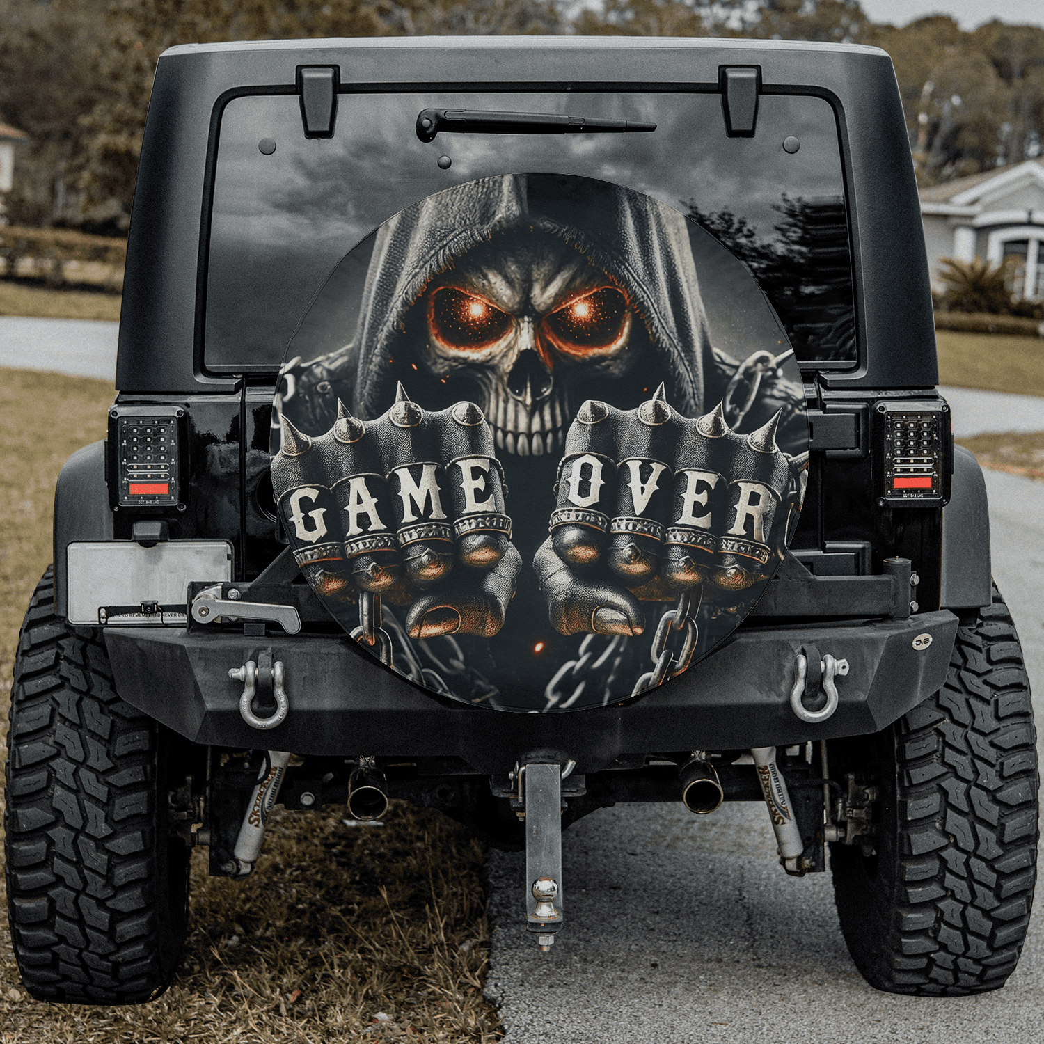 Lotusprinthandmade Funny Skull Spare Tire Cover Without Backup Camera ...