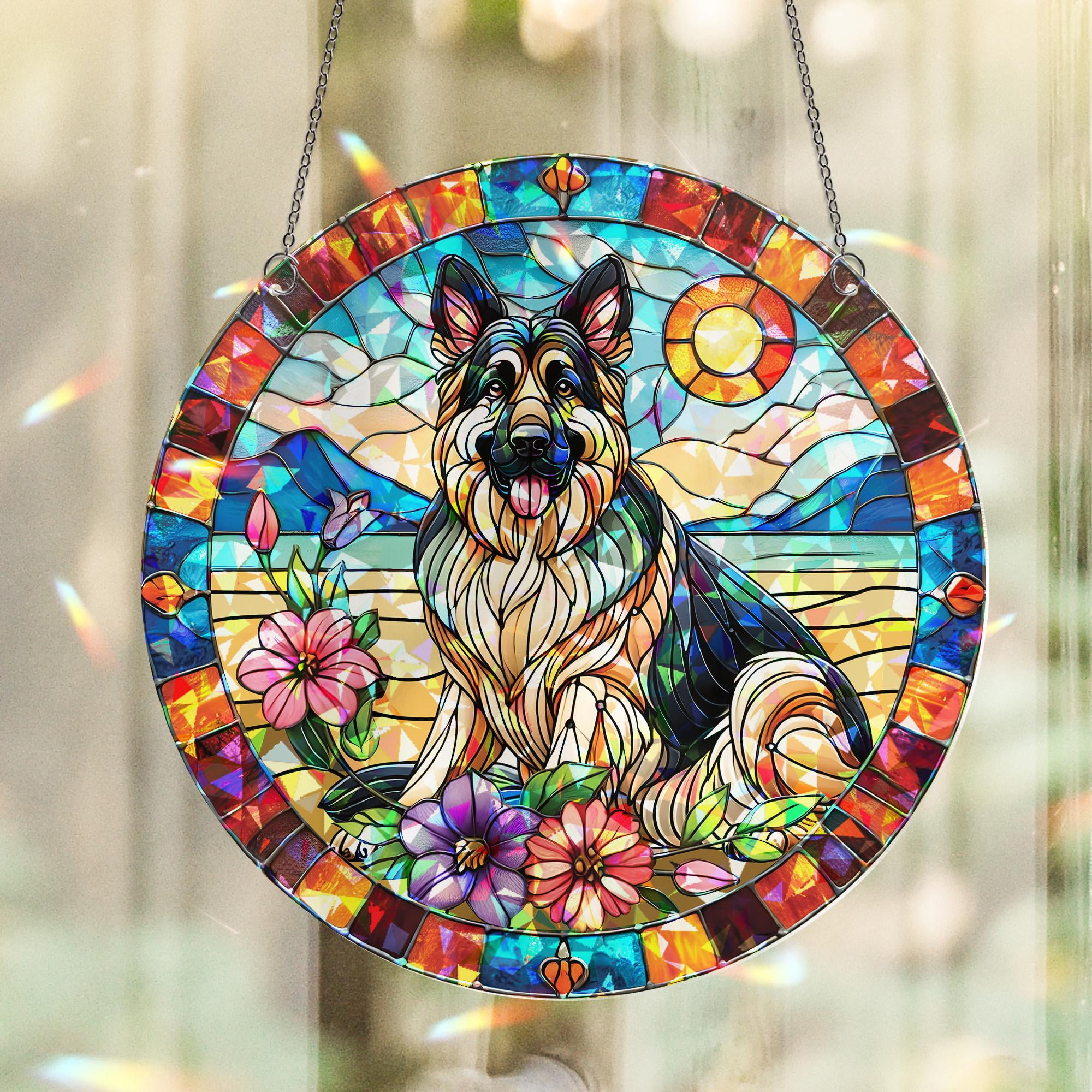 Lotusprinthandmade German Shepherd Dog Pattern Custom Shape Broken ...