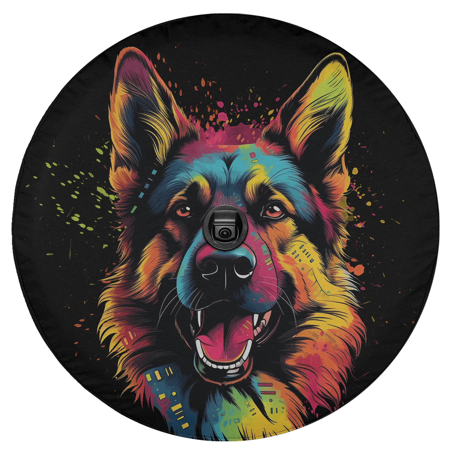Lotusprinthandmade German Shepherd Funny Colorful Art Spare Tire Cover ...