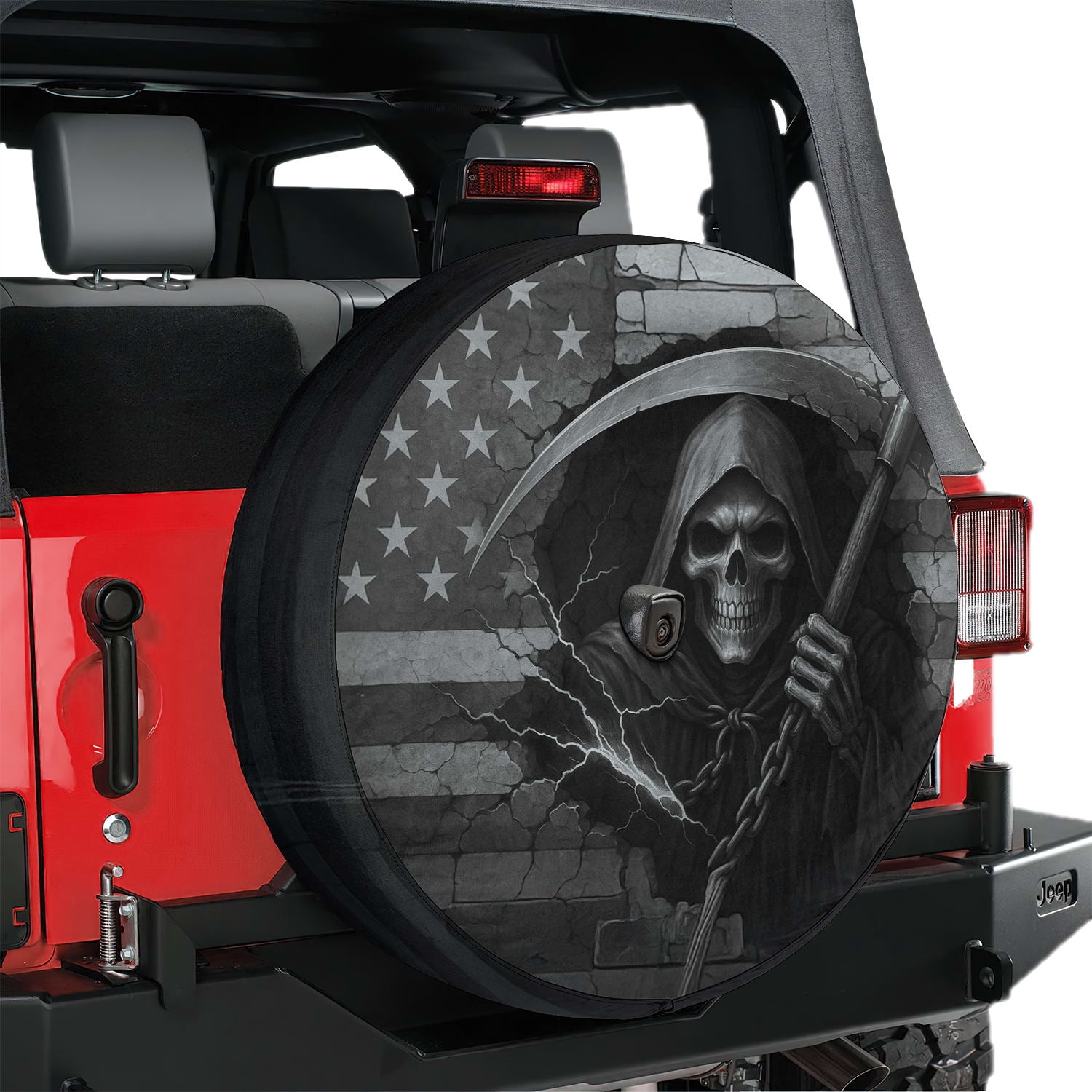 Lotusprinthandmade Halloween Horror Skull Skeleton Spare Tire Cover ...