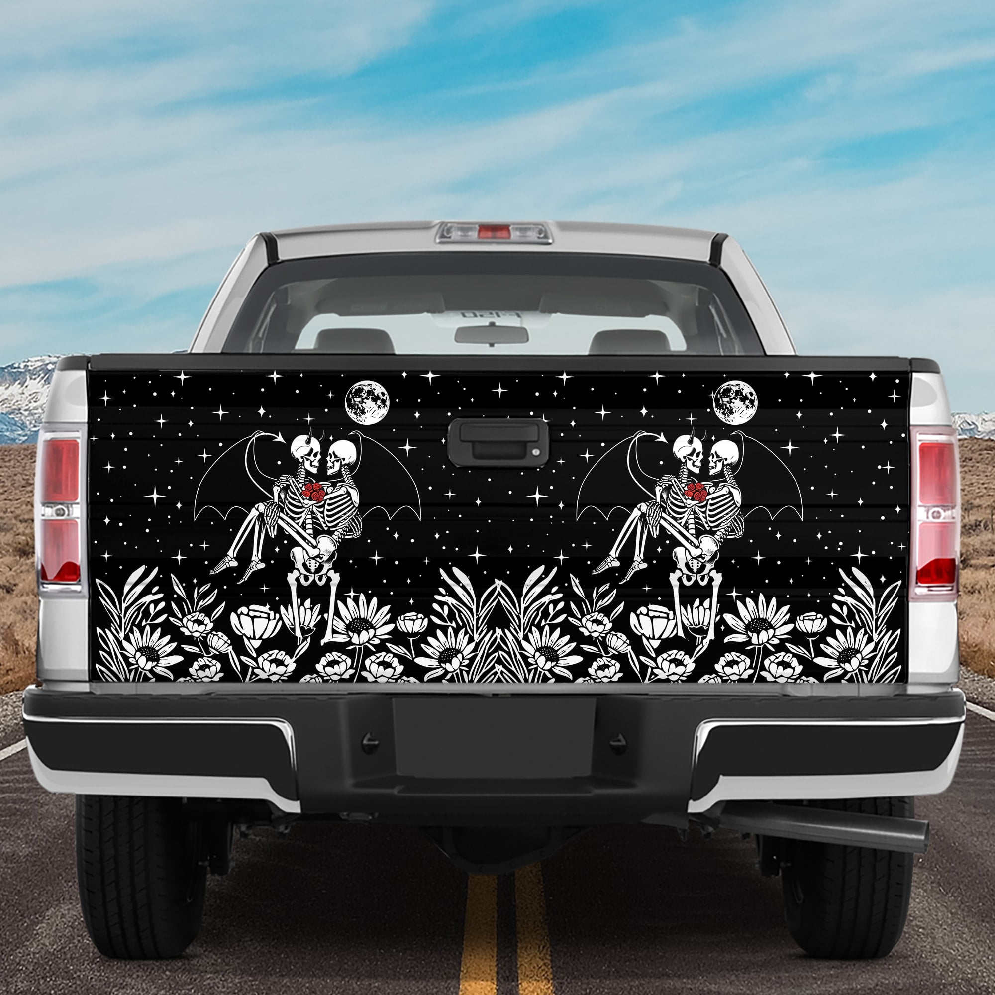 Lotusprinthandmade Halloween Skeleton Couple 3D Tailgate Wrap 2 Sizes ...