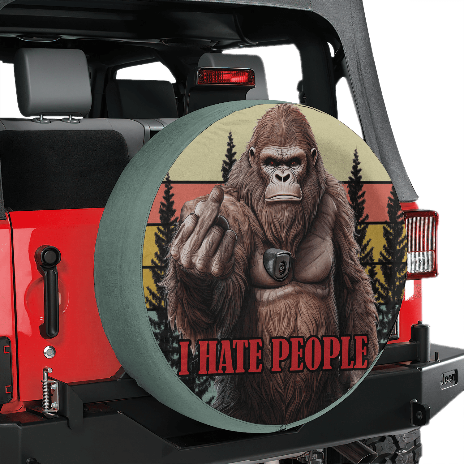 Lotusprinthandmade Hate People Funny Bigfoot Spare Tire Cover With ...