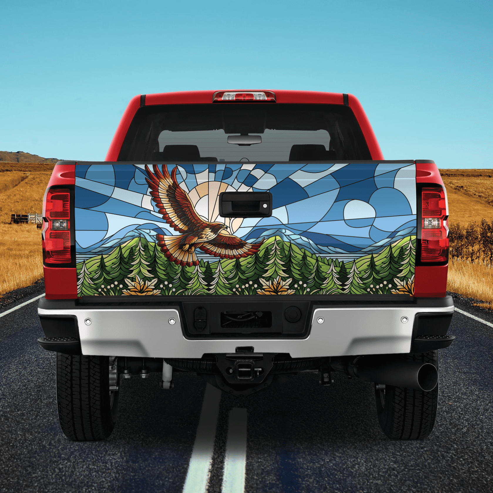Lotusprinthandmade Hawk Bird Tailgate Wrap 2 Sizes (24"x58"), hawk bird ...