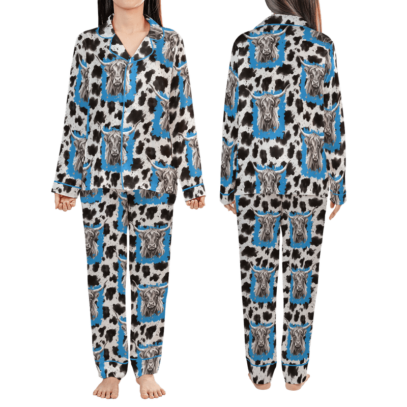 Lotusprinthandmade Highland Cow Print All-over Print Matching Pajamas ...