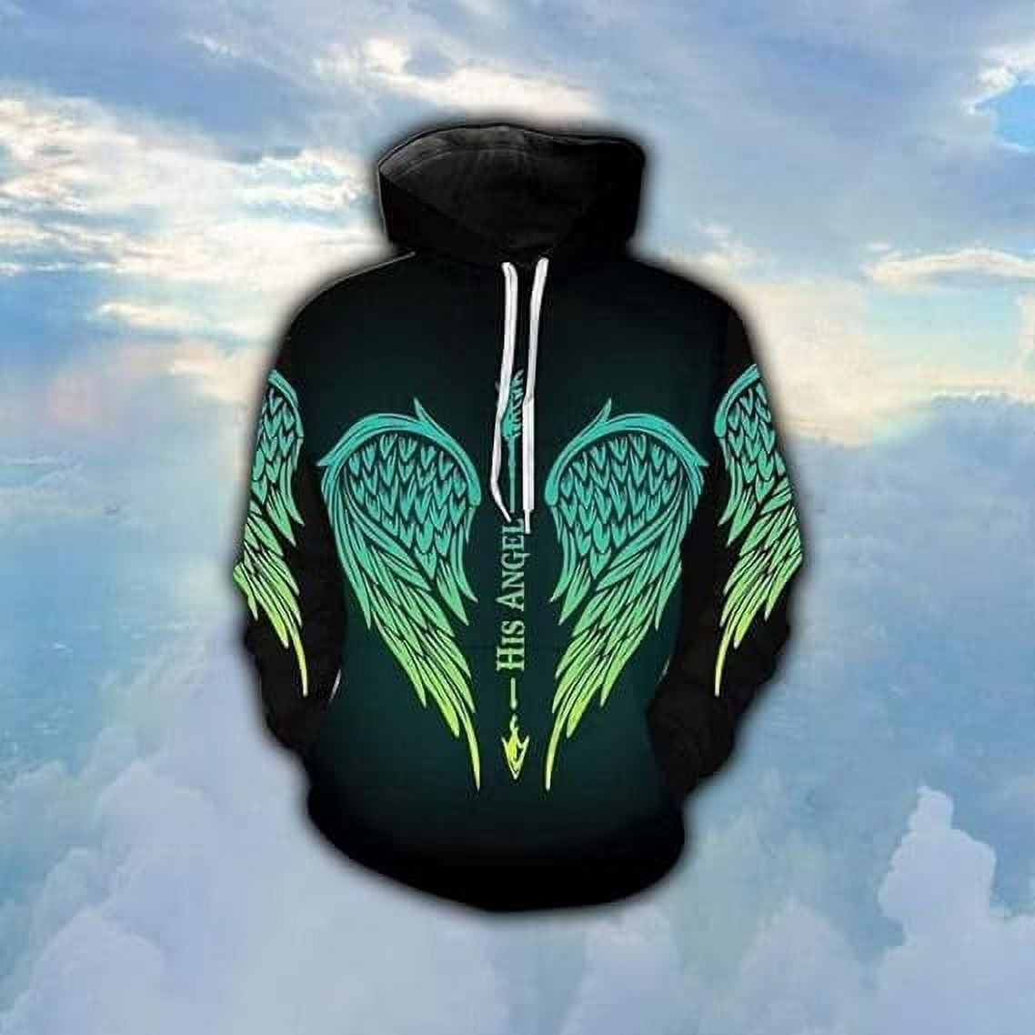 Lotusprinthandmade His Angel Angel Wings Hoodie 3D S-5XL Multicolor ...