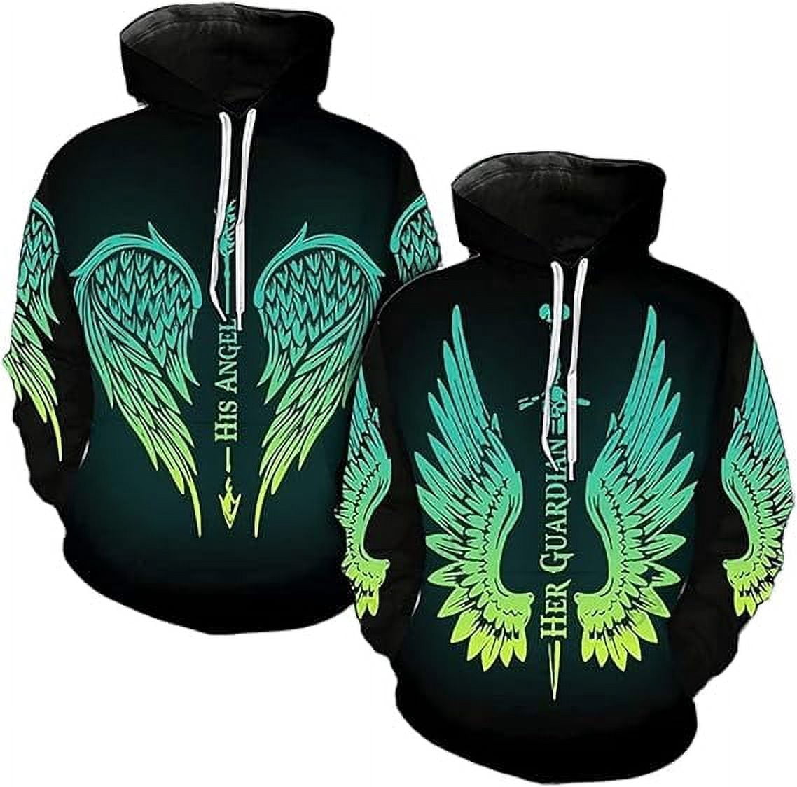 Lotusprinthandmade His Angel Angel Wings Hoodie 3D S-5XL Multicolor ...