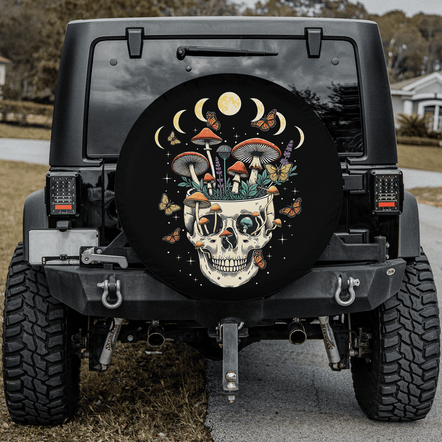 Lotusprinthandmade Horror Halloween Skullcap and Mushroom Spare Tire ...