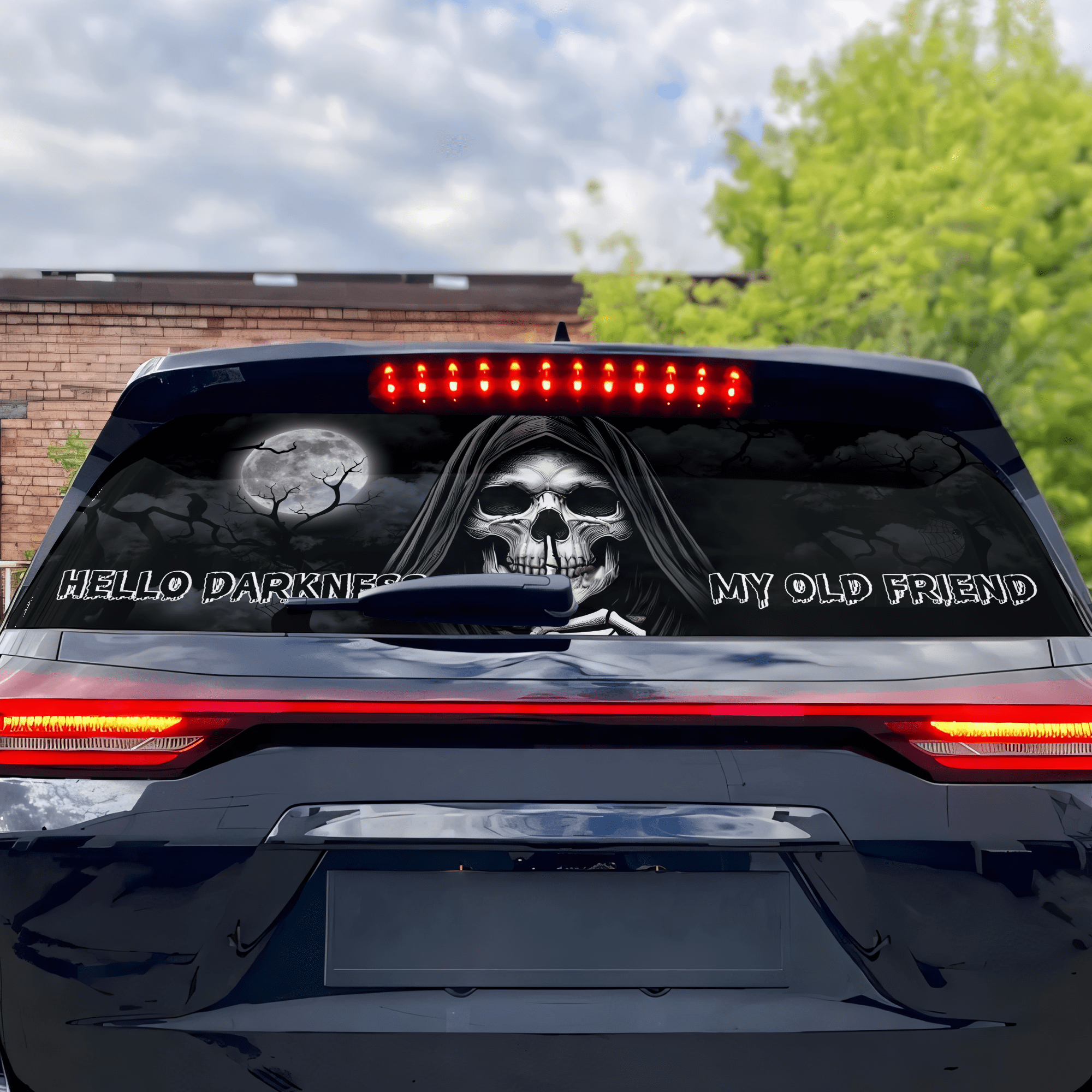 Lotusprinthandmade Horror Skeleton Skull Halloween Rear Window Car ...