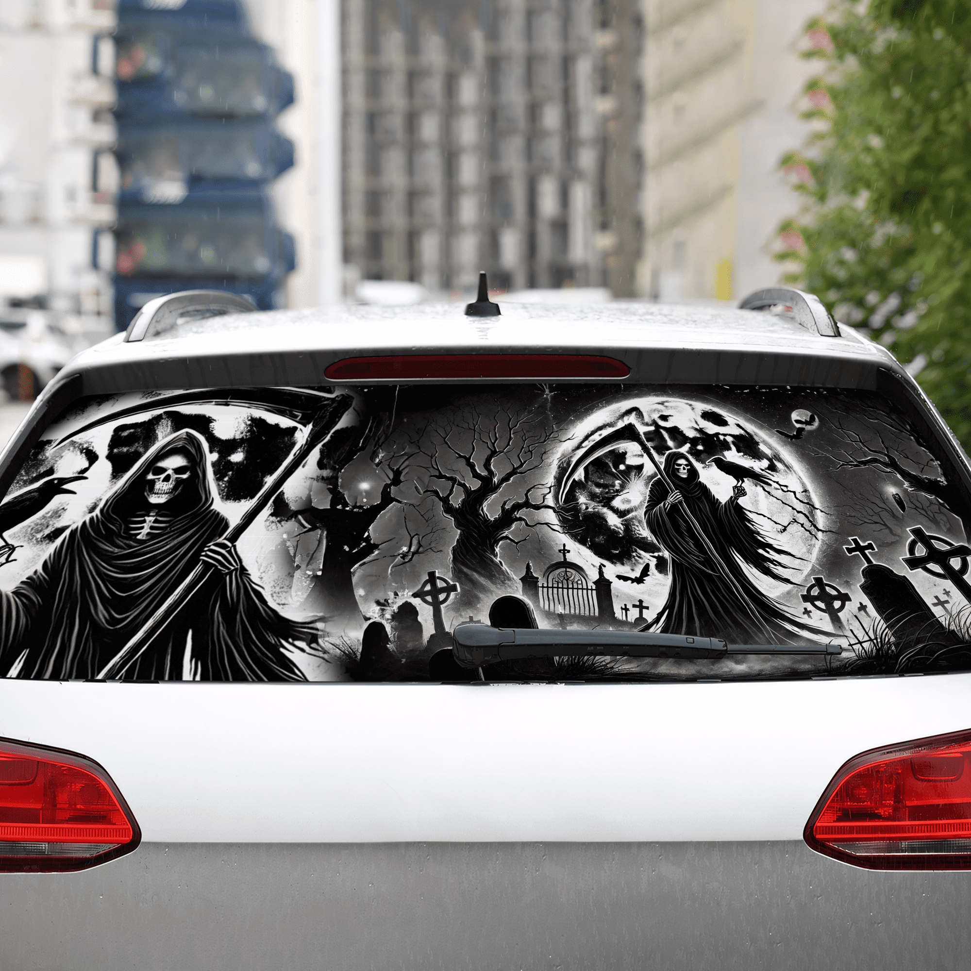 Lotusprinthandmade Horror Skull Death Skeleton Halloween Rear Window ...