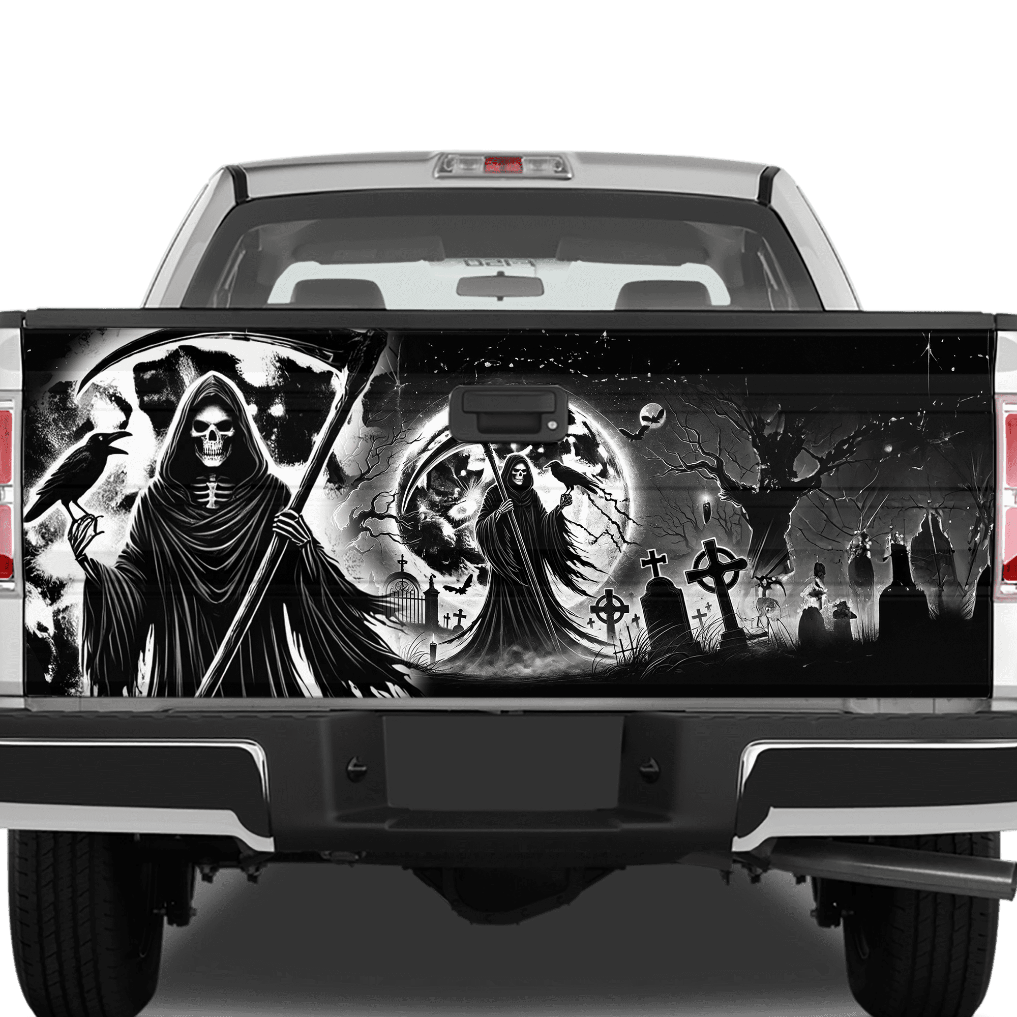 Lotusprinthandmade Horror Skull Death Skeleton Halloween Tailgate Wrap ...